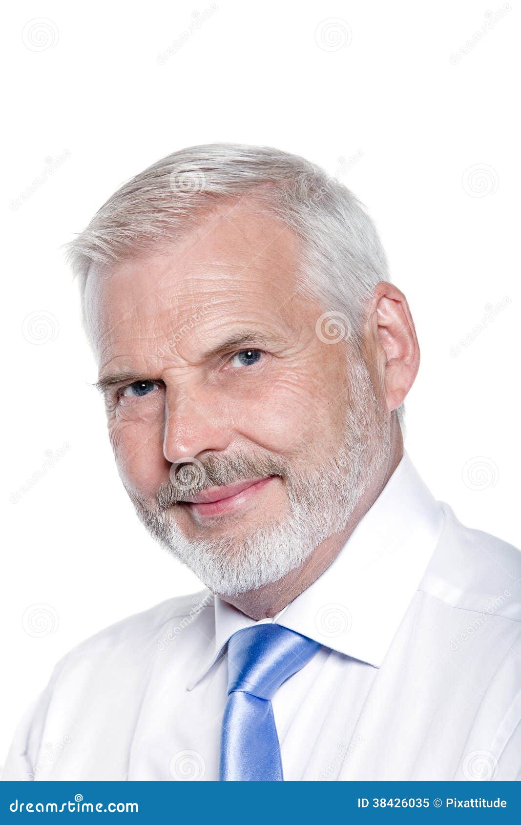 Handsome Senior Man Portrait Smiling Stock Image - Image of blue ...