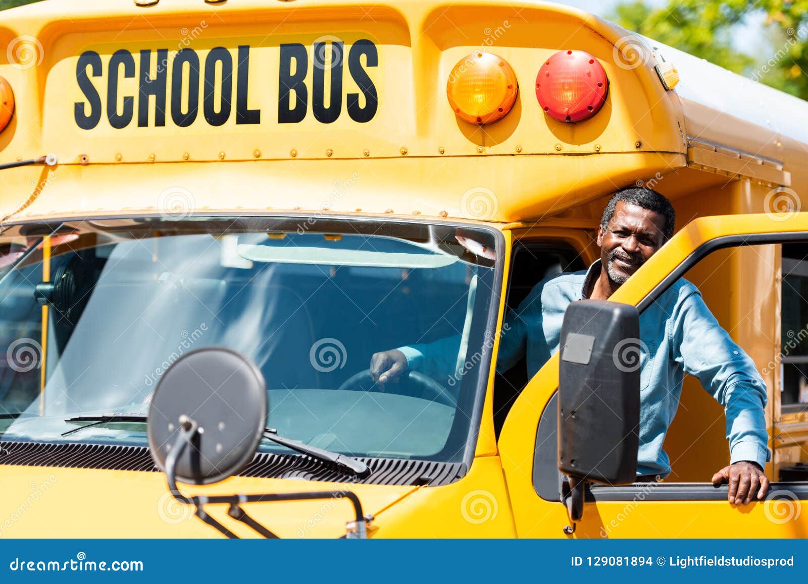 Handsome Senior School Bus Driver Looking Stock Photo - Image of ...