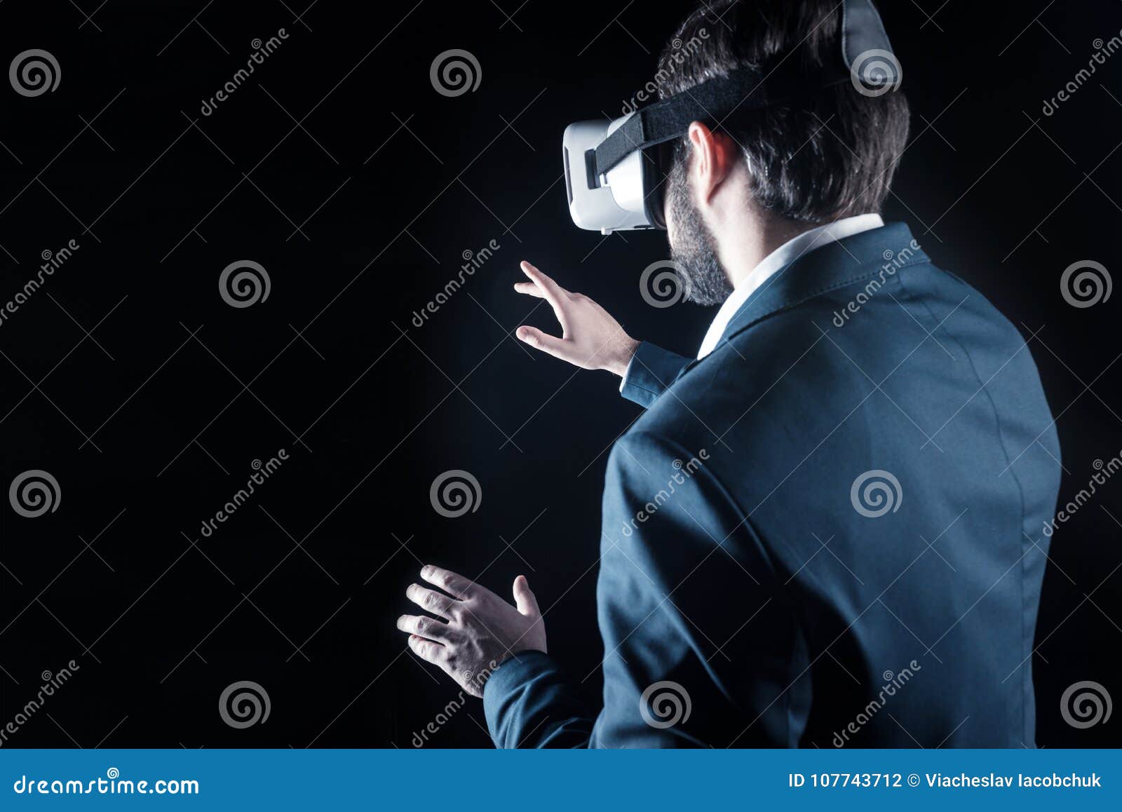 Handsome Serious Man Testing 3d Technology Stock Photo - Image of ...