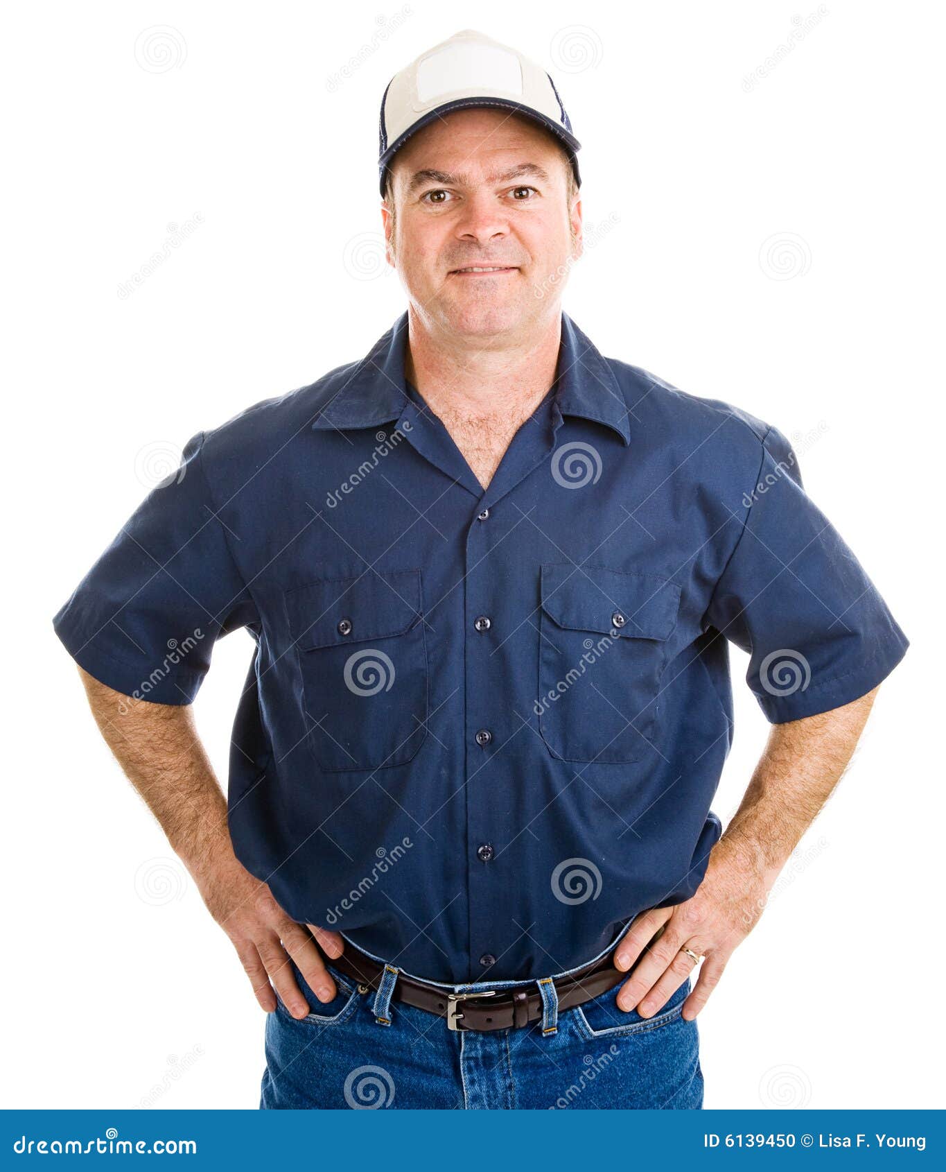 Handsome Service Worker stock photo. Image of denim, class - 6139450