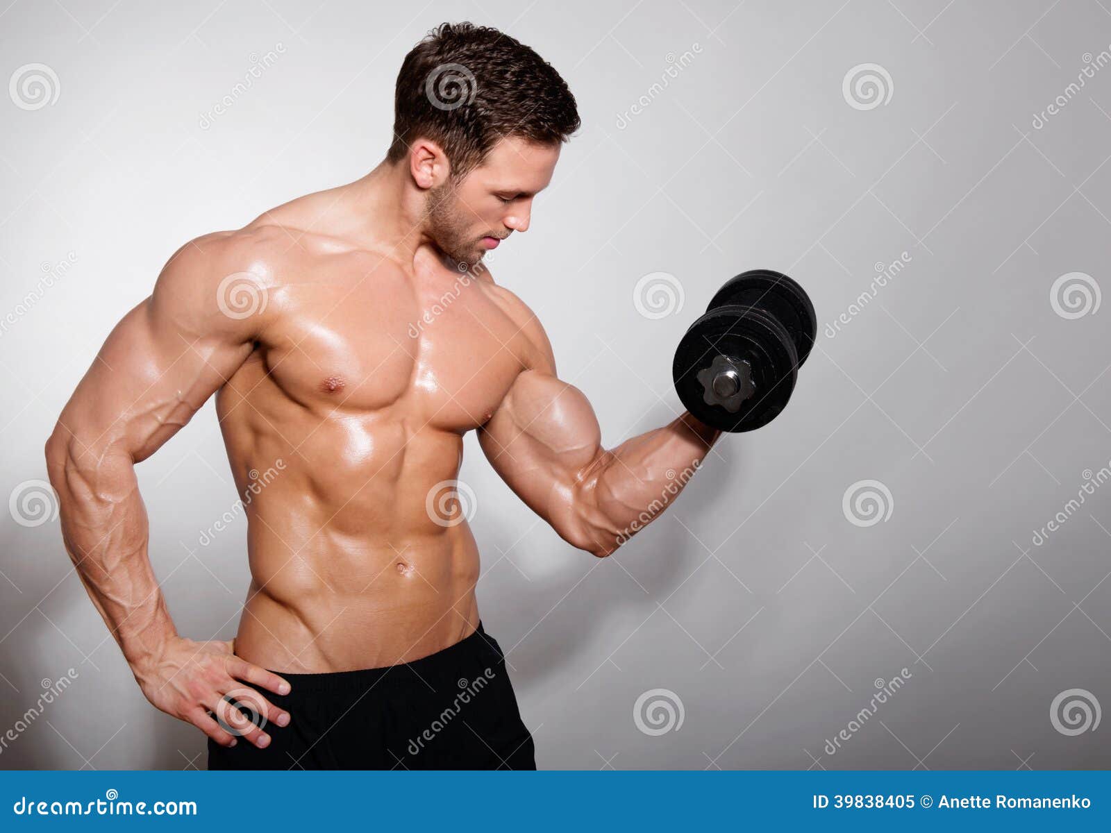 Handsome young man stock image. Image of chest, hair - 39838405