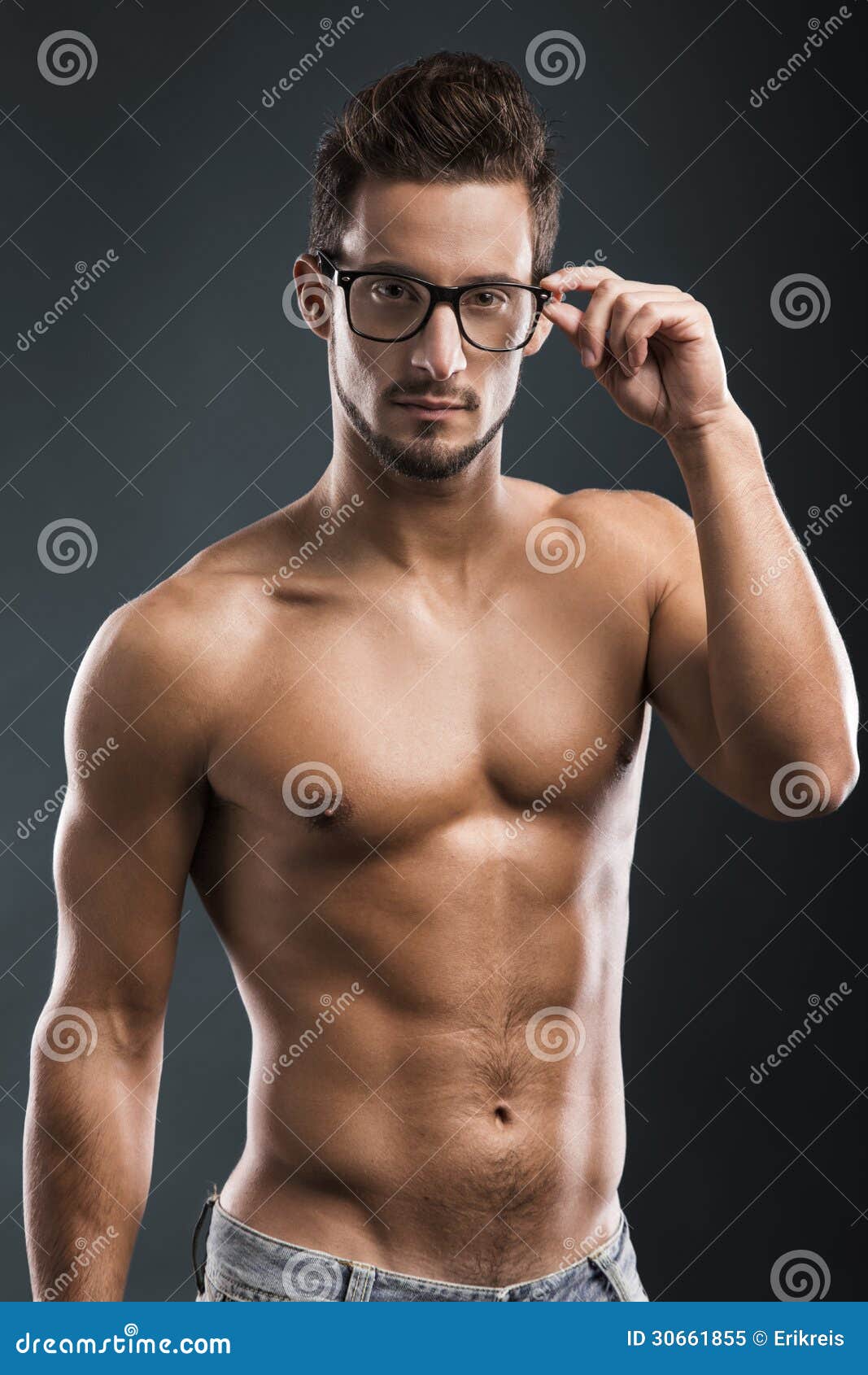 Handsome Shirtless Male Model Stock Image - Image of handsome ...