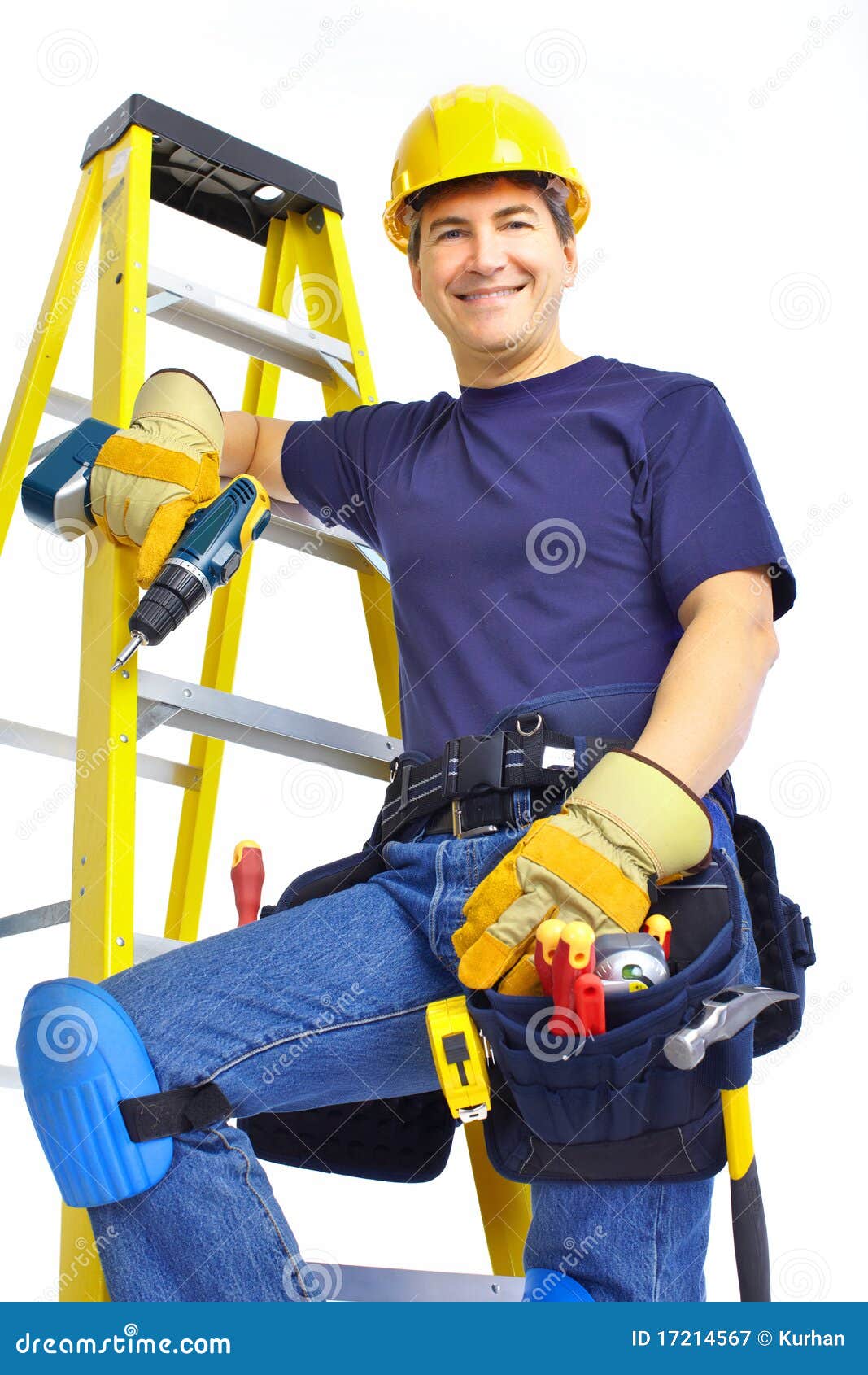 Handsome smiling builder stock image. Image of employee - 17214567