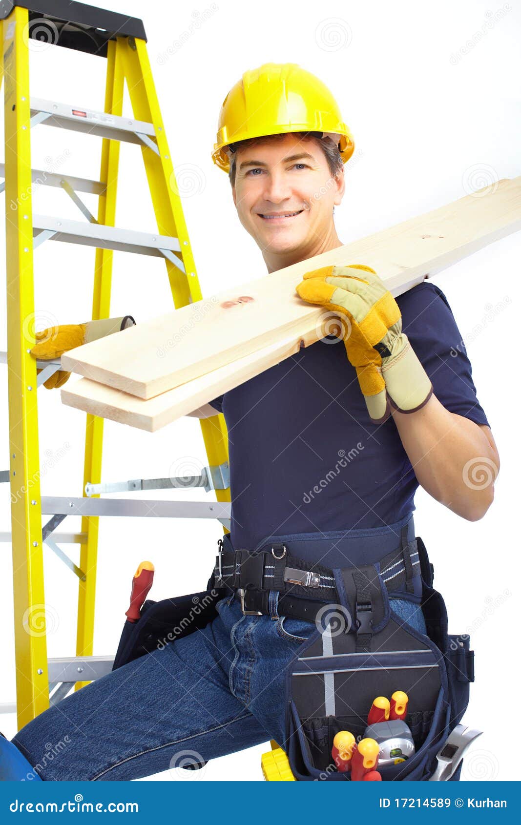 Handsome smiling builder stock image. Image of business - 17214589