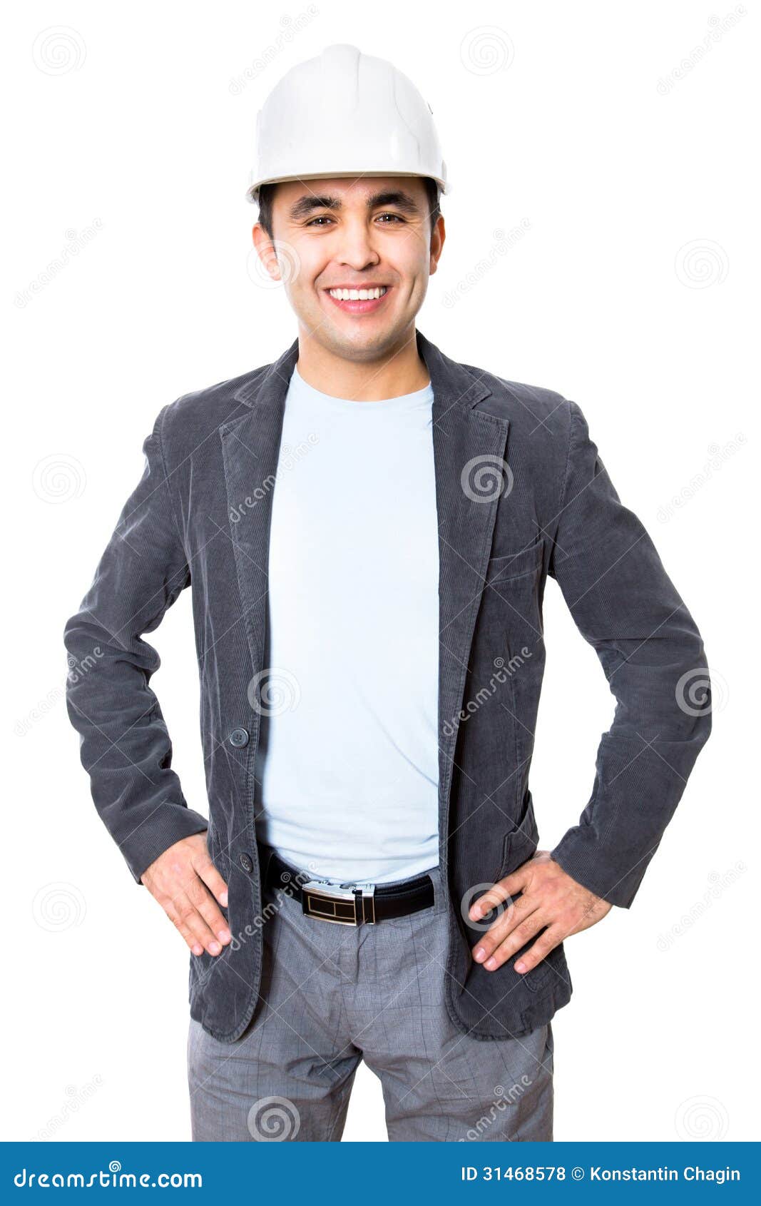 Handsome smiling builder. stock photo. Image of craft - 31468578