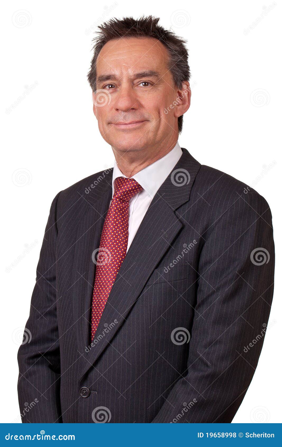 Handsome Smiling Business Man in Suit Stock Photo - Image of mature ...