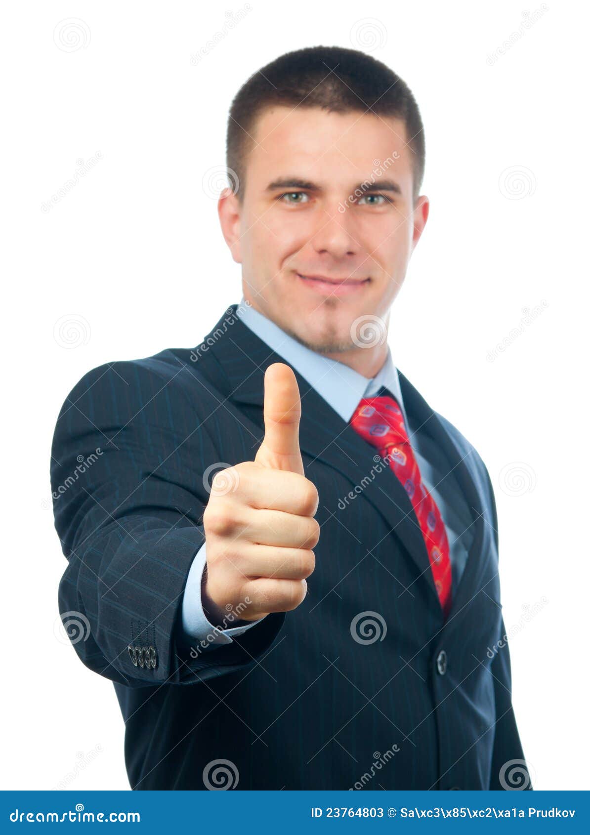 Handsome Smiling Businessman Showing Thumbs Up Stock Image - Image of ...