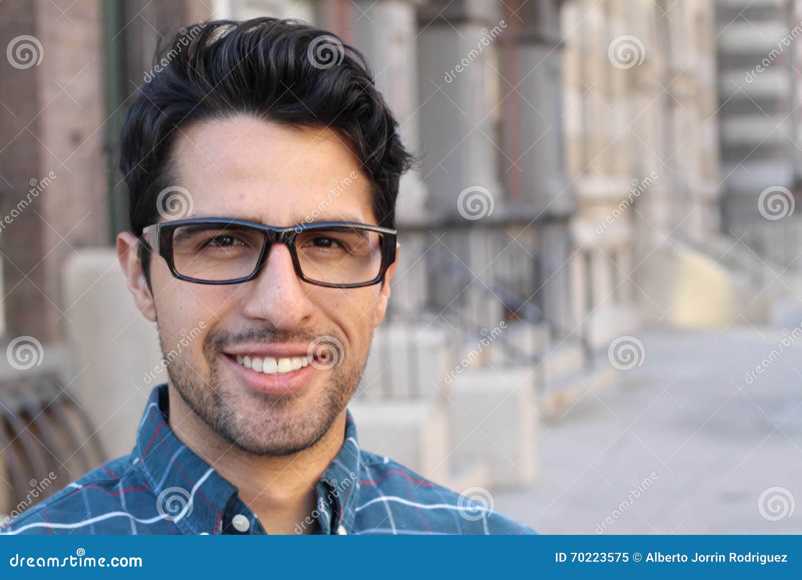 Handsome Smiling Confident Man Portrait with Copy Space on the Right ...