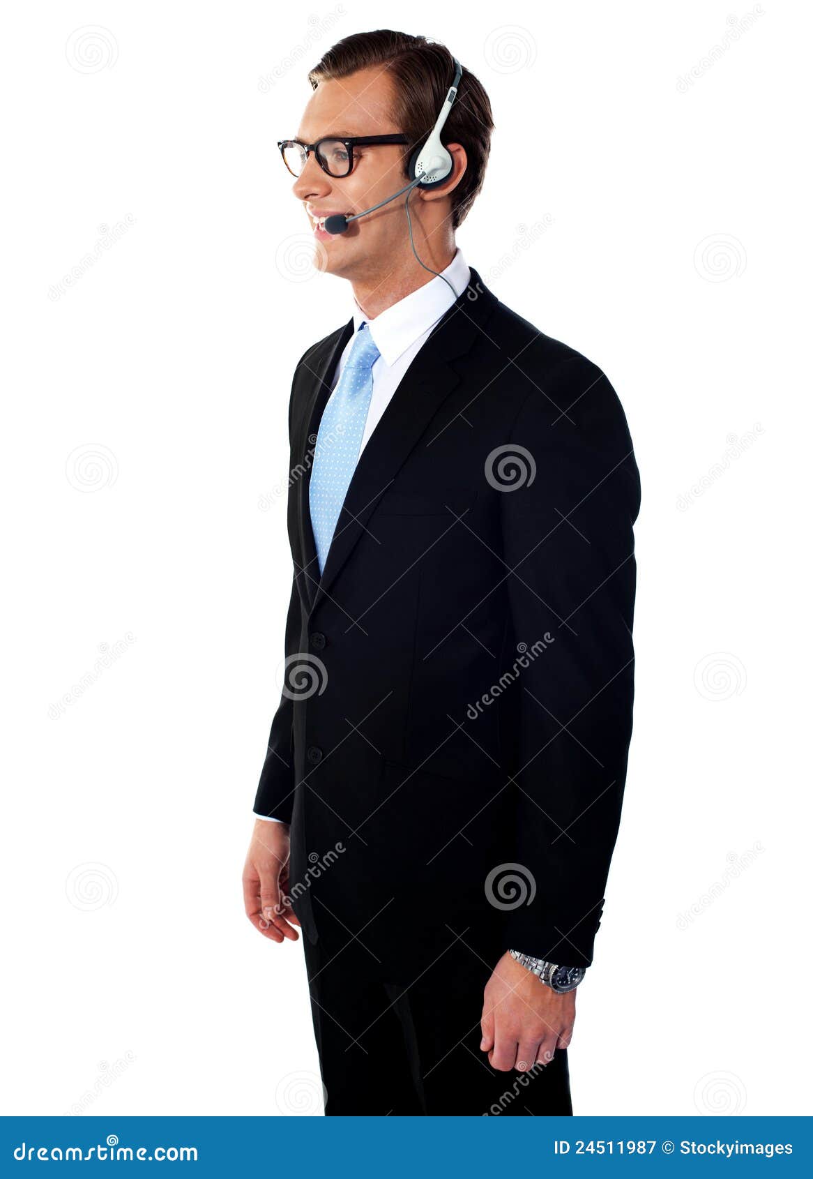 Handsome Smiling Help-desk Male Executive Stock Image - Image of ...