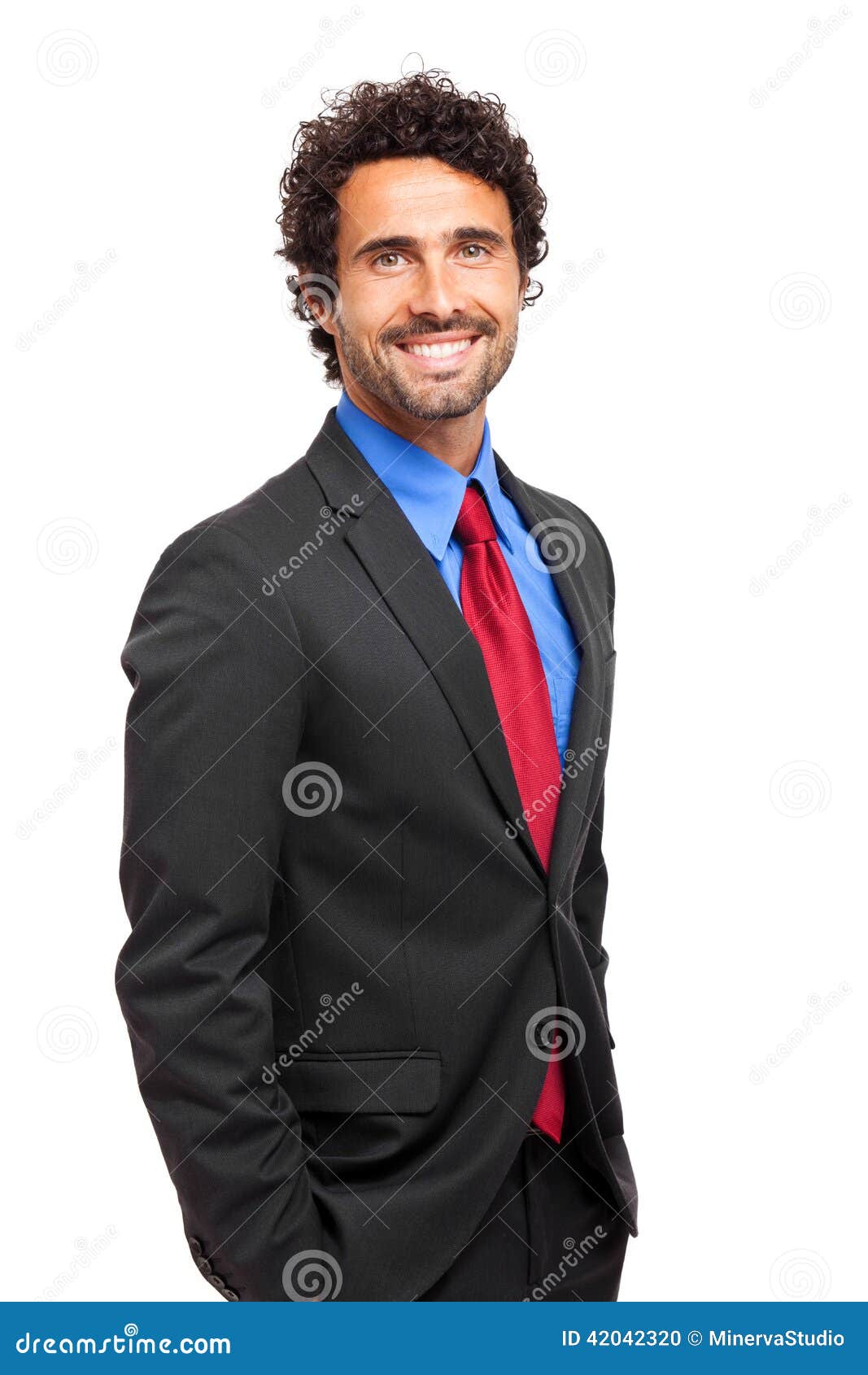 Handsome Smiling Male Manager Portrait Stock Photo - Image of work ...