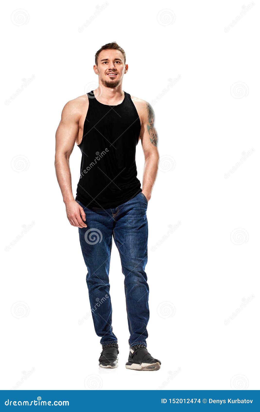 Handsome smiling man stock photo. Image of biceps, person - 152012474
