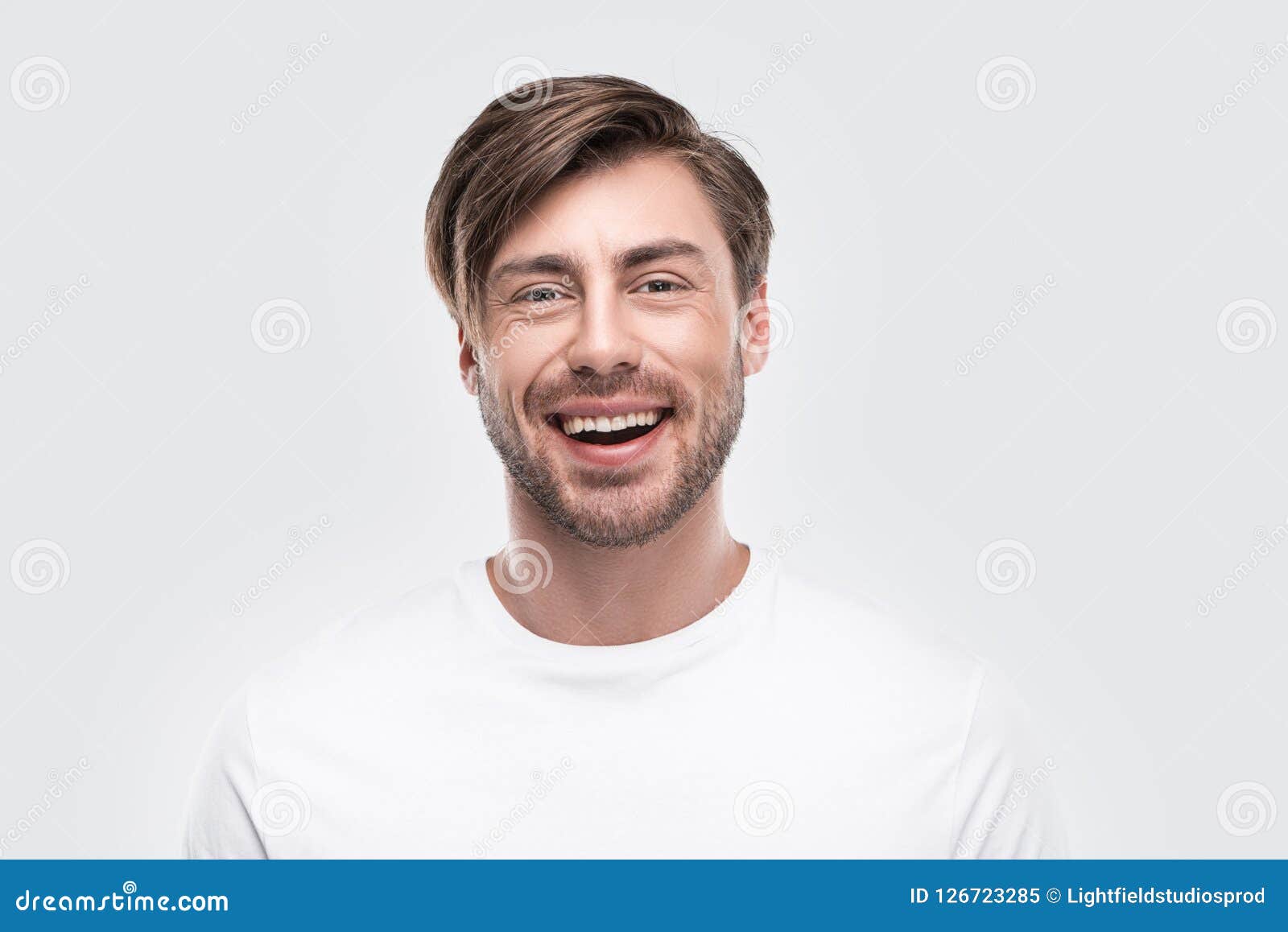 Handsome Smiling Man Looking at Camera Stock Image - Image of masculine ...