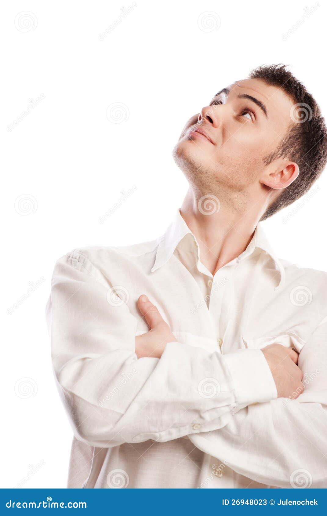 Handsome Smiling Young Man Looking Up Isolated Stock Image - Image of ... Handsome Smiling Young Man Looking Up Isolated Stock Image - Image of ...