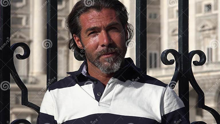 Handsome Spanish Male with Beard Stock Image - Image of looking, good ...