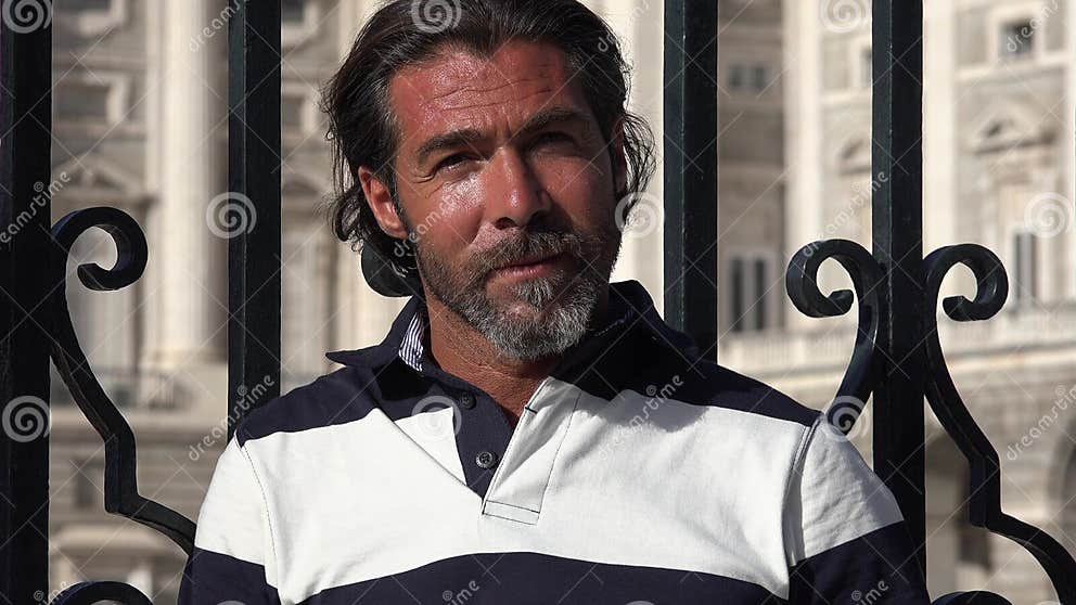 Handsome Spanish Male with Beard Stock Image - Image of looking, good ...