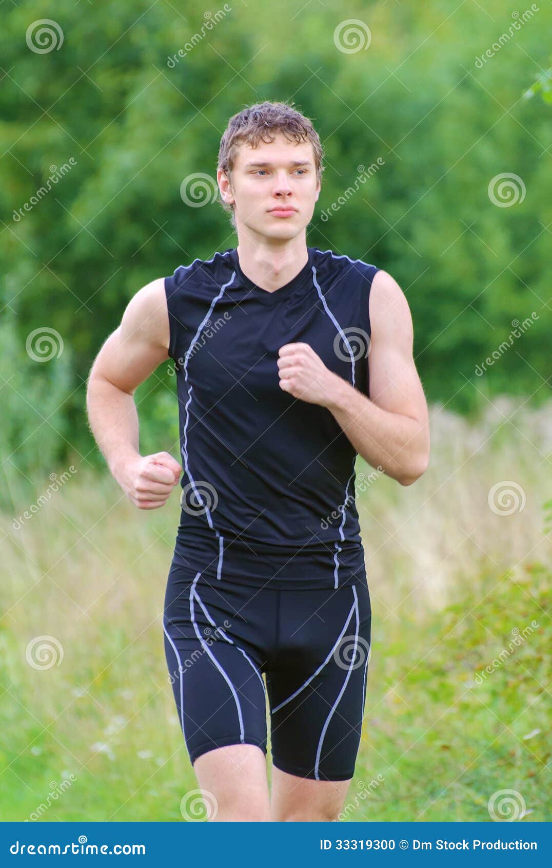 Handsome sportsman running stock photo. Image of sportsman - 33319300