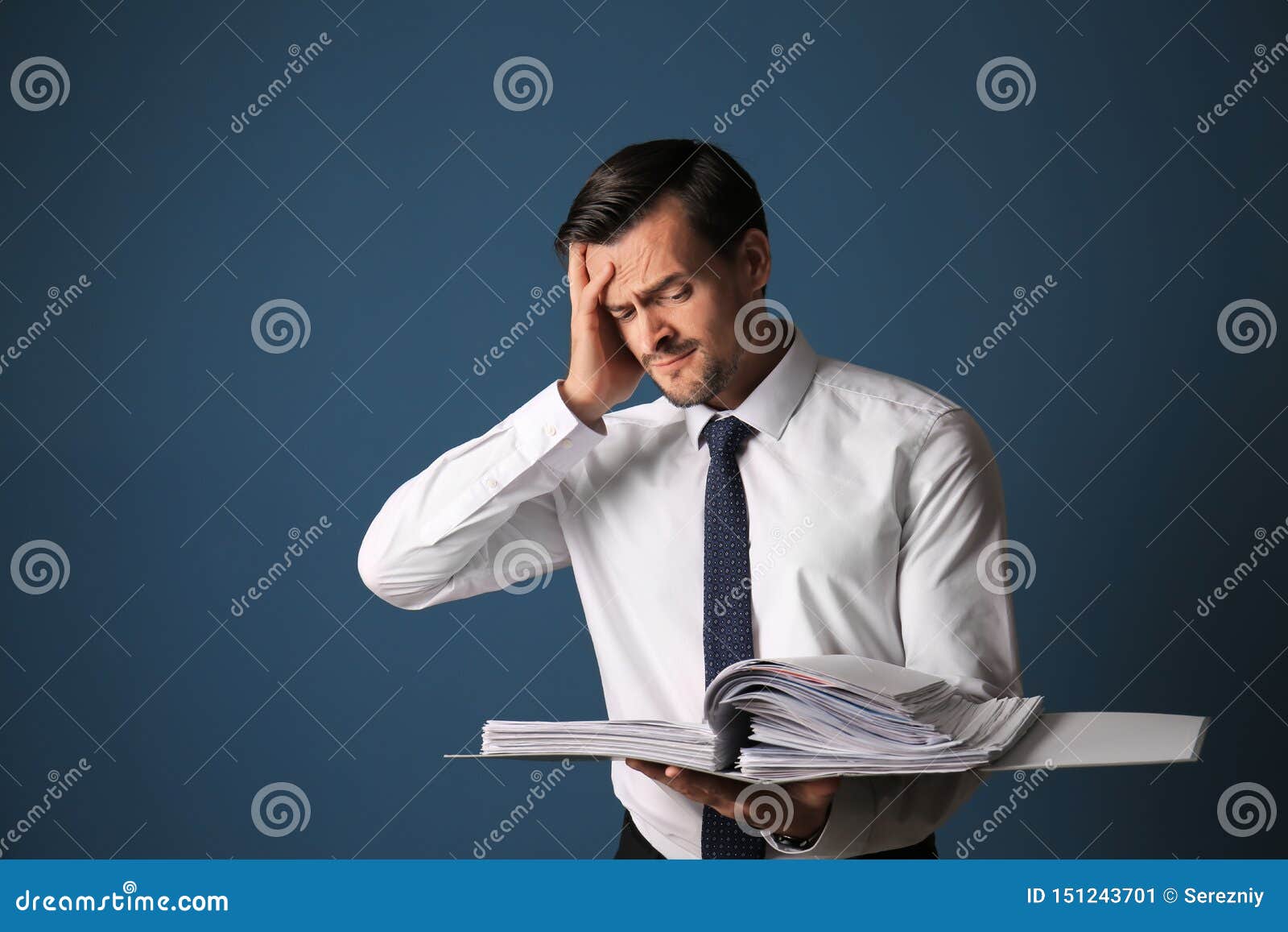 Handsome Stressed Businessman On Color Background Royalty-Free Stock ...