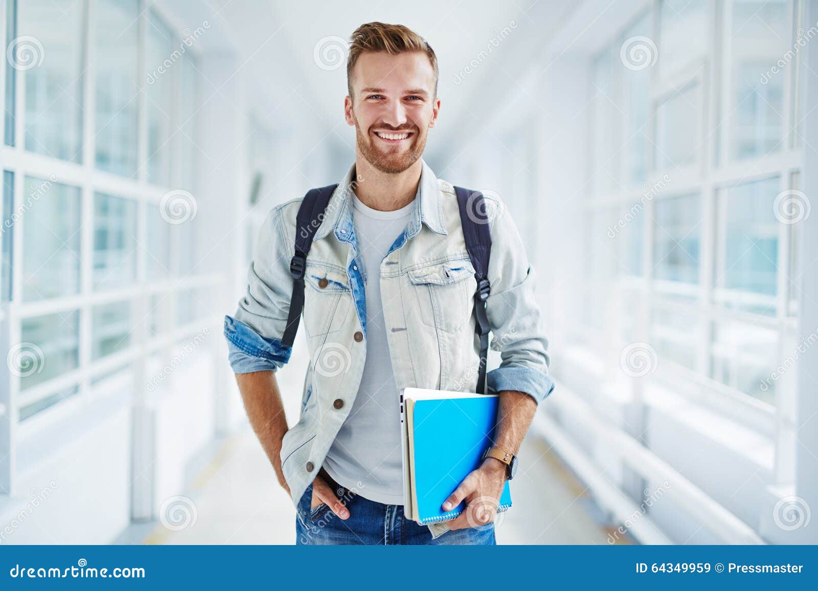 Handsome student stock image. Image of smiley, toothy - 64349959