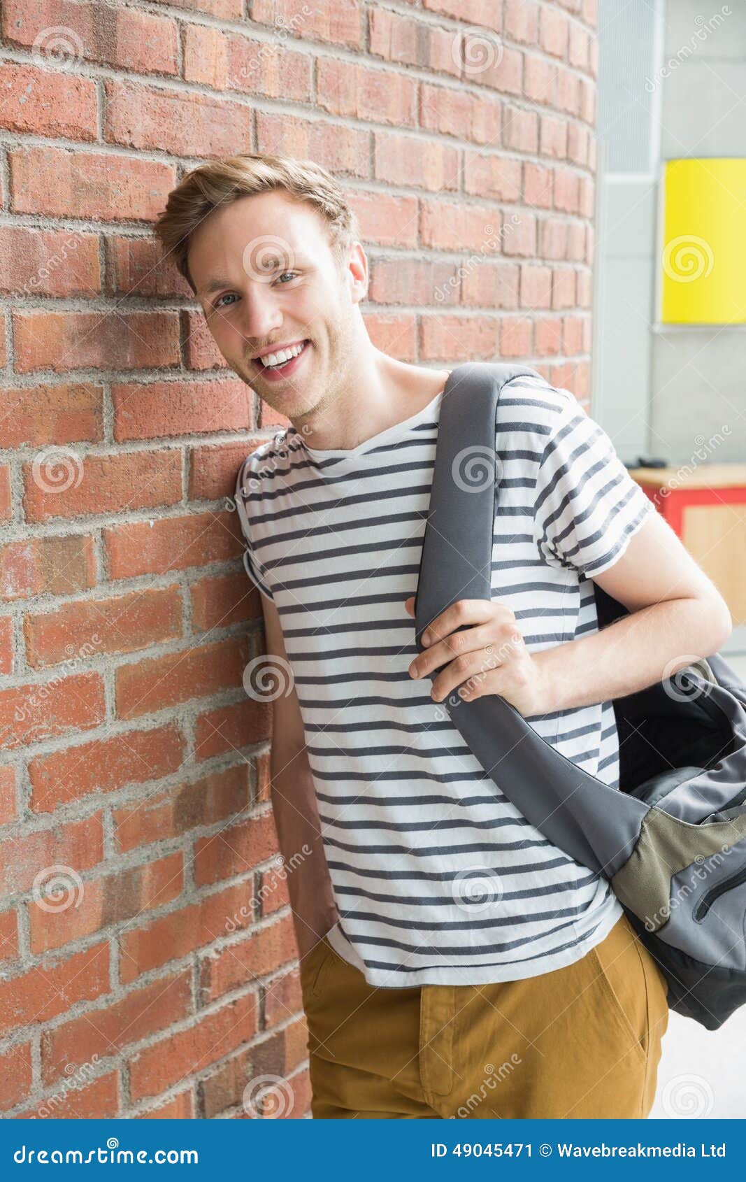 Handsome Student Smiling at Camera Stock Image - Image of campus ...