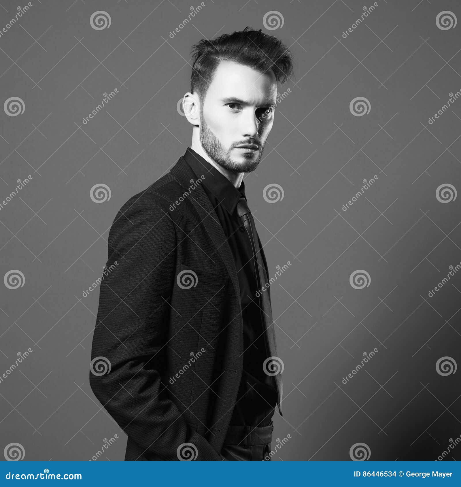 Handsome Stylish Man in Elegant Suit Stock Photo - Image of beauty ...