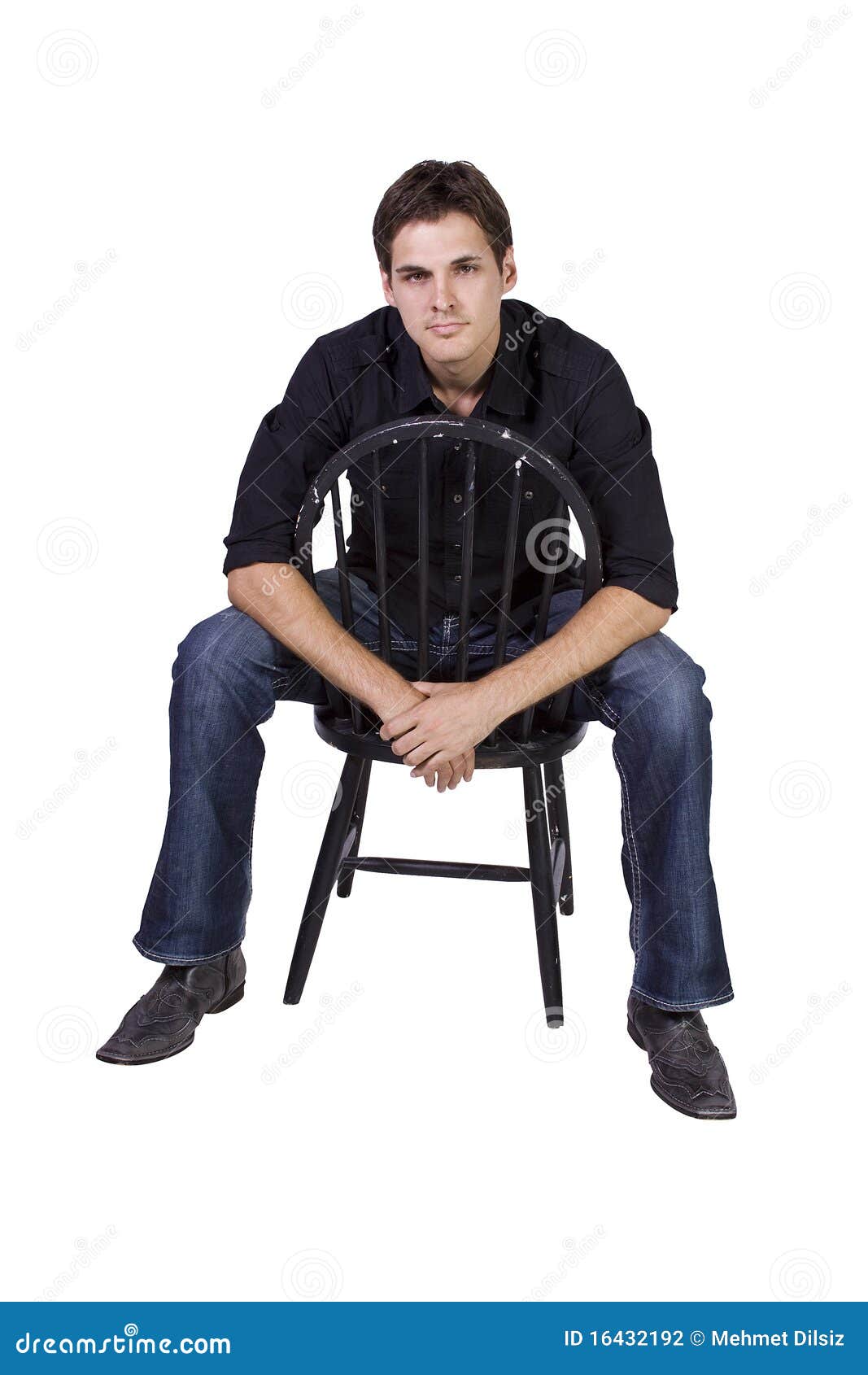 Handsome And Stylish Model Sitting On Chair Stock Photo - Image of ...