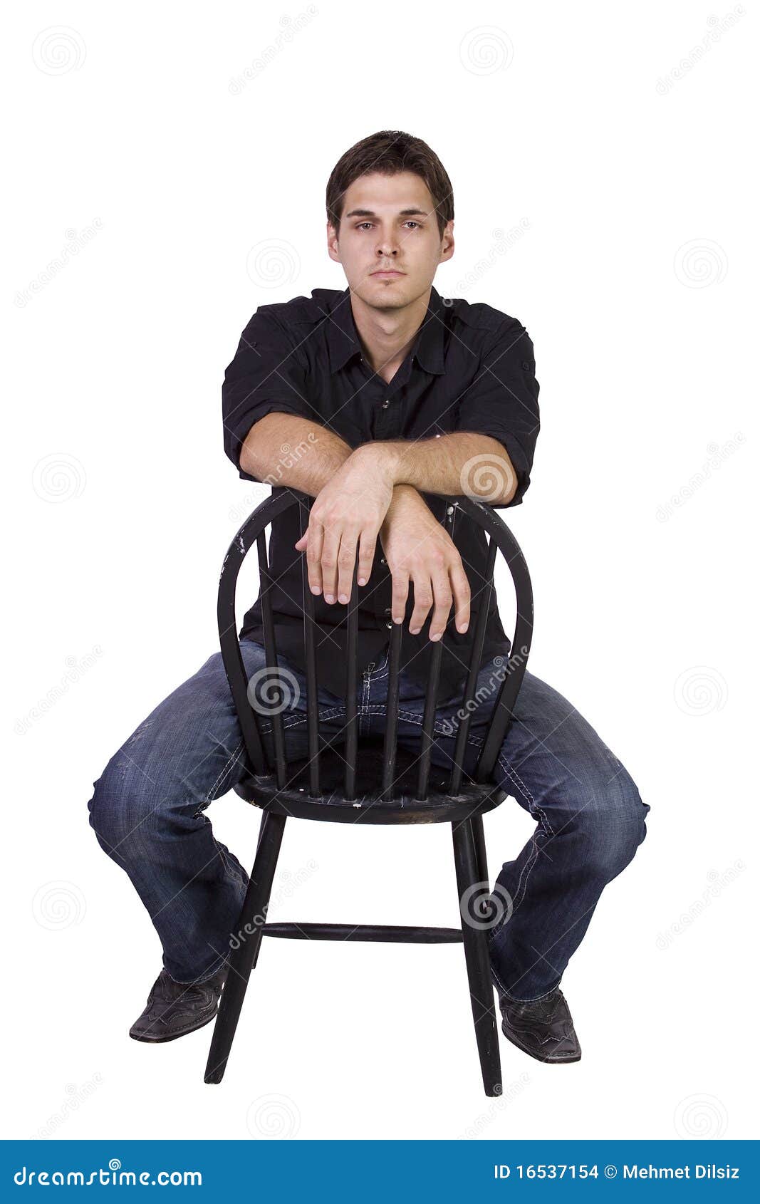 Handsome and Stylish Model Sitting on Chair Stock Photo - Image of ...