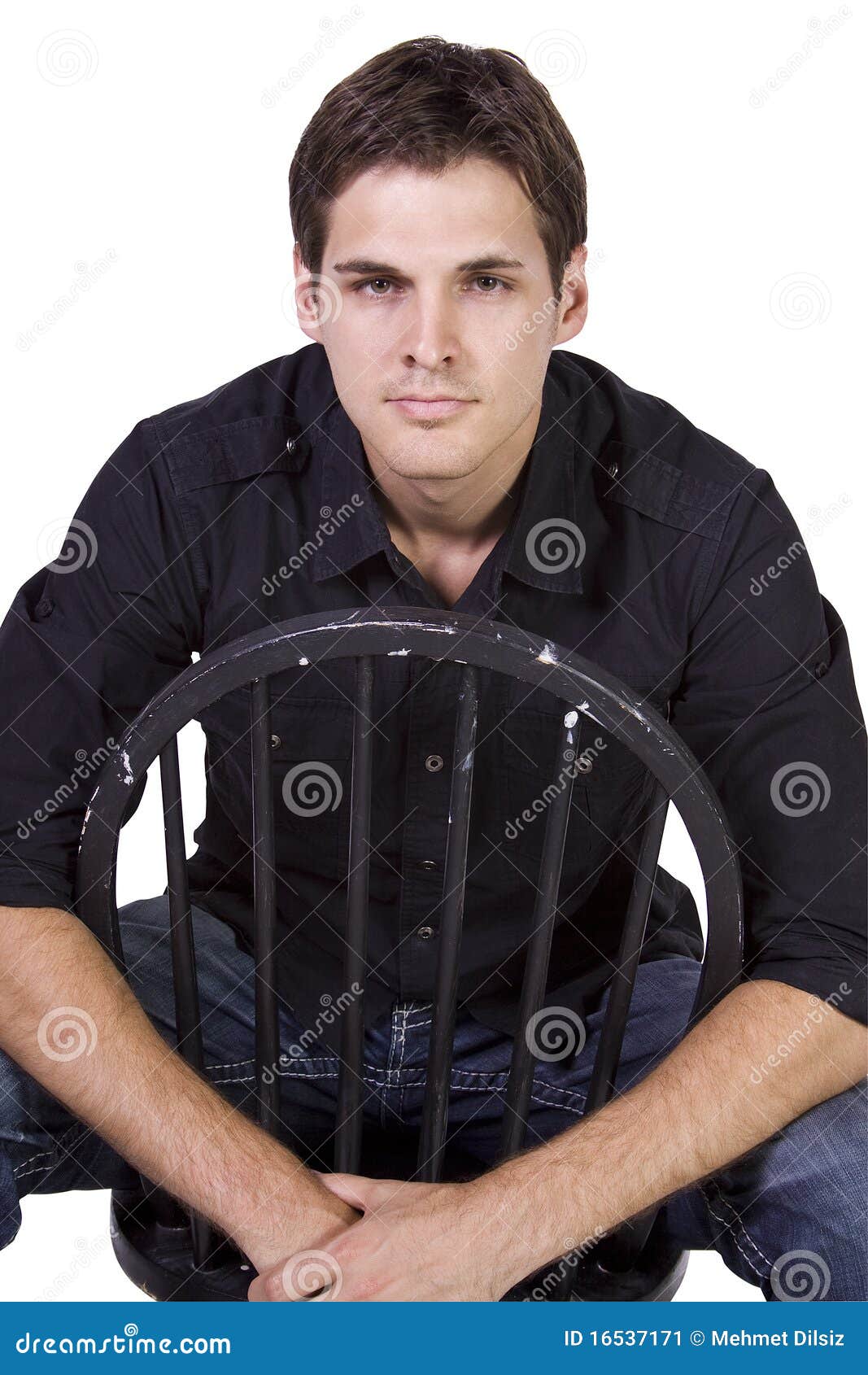 Handsome and Stylish Model Sitting on Chair Stock Image - Image of body ...