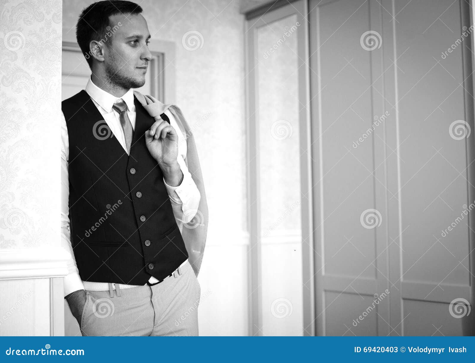 Handsome Successful Confident Man in a Posh Classic Room Stock Image ...