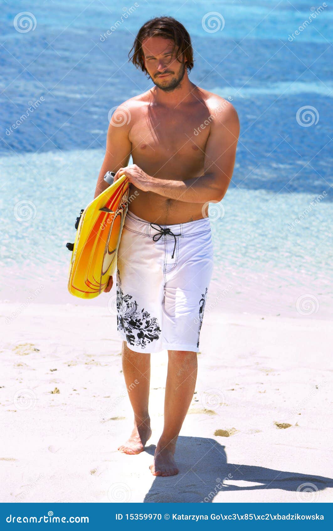 Handsome surfer stock photo. Image of walking, surfing - 15359970