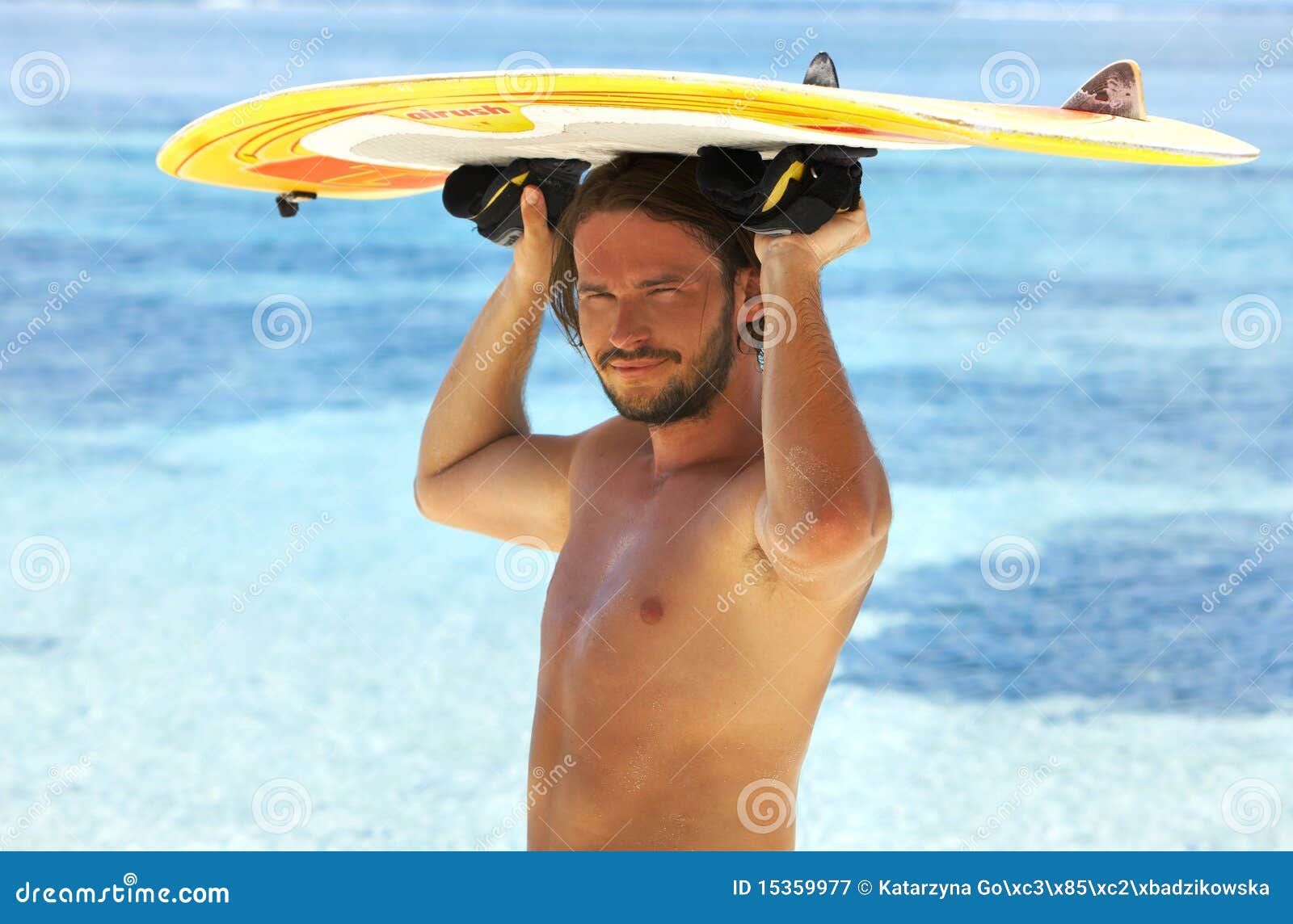 Handsome surfer stock image. Image of active, sporty - 15359977