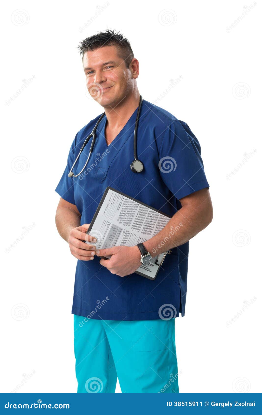 Handsome Surgeon with Folder Stock Image - Image of medical, caucasian ...