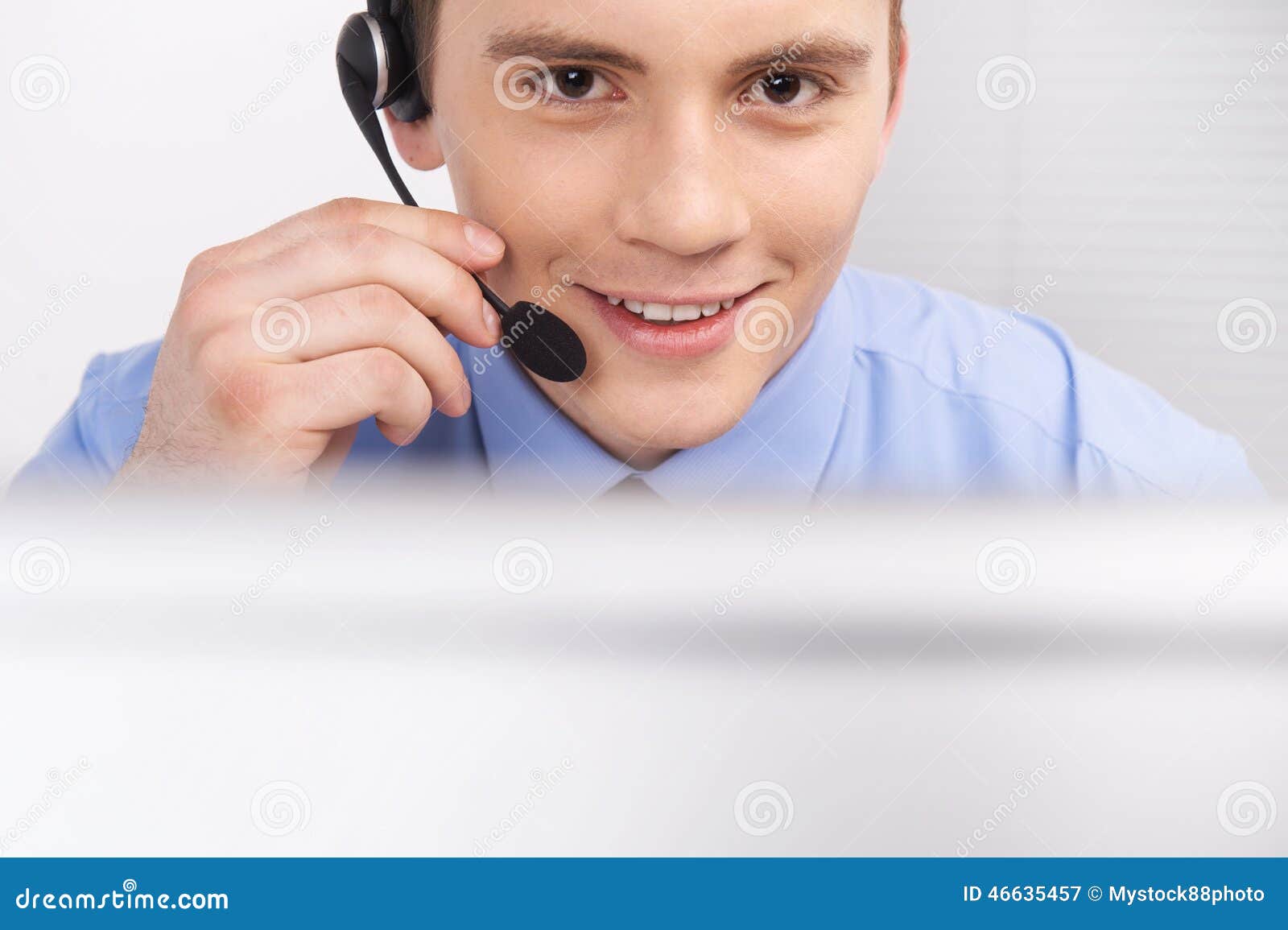 Handsome Technical Support Operator Working on Computer. Stock Image ...