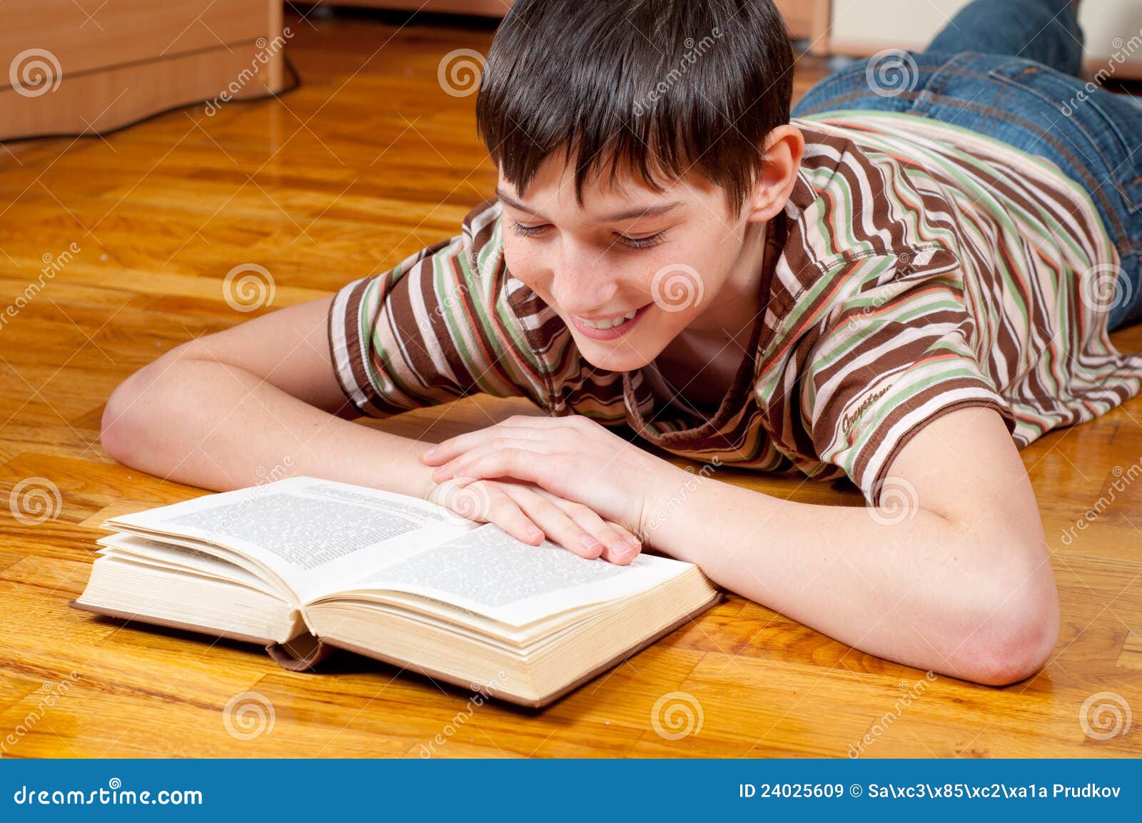Handsome Teenage Boy Reading the Book Stock Image - Image of book, male ...