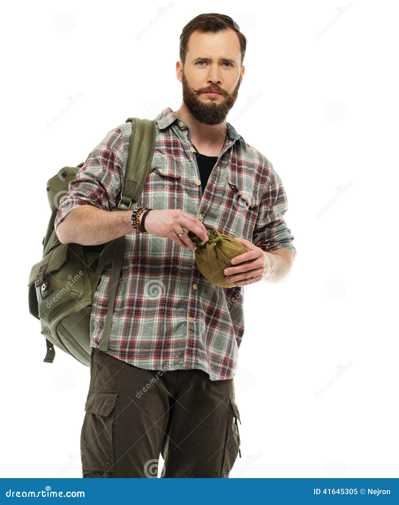 Handsome Traveler with Backpack Stock Image - Image of lifestyle, back ...
