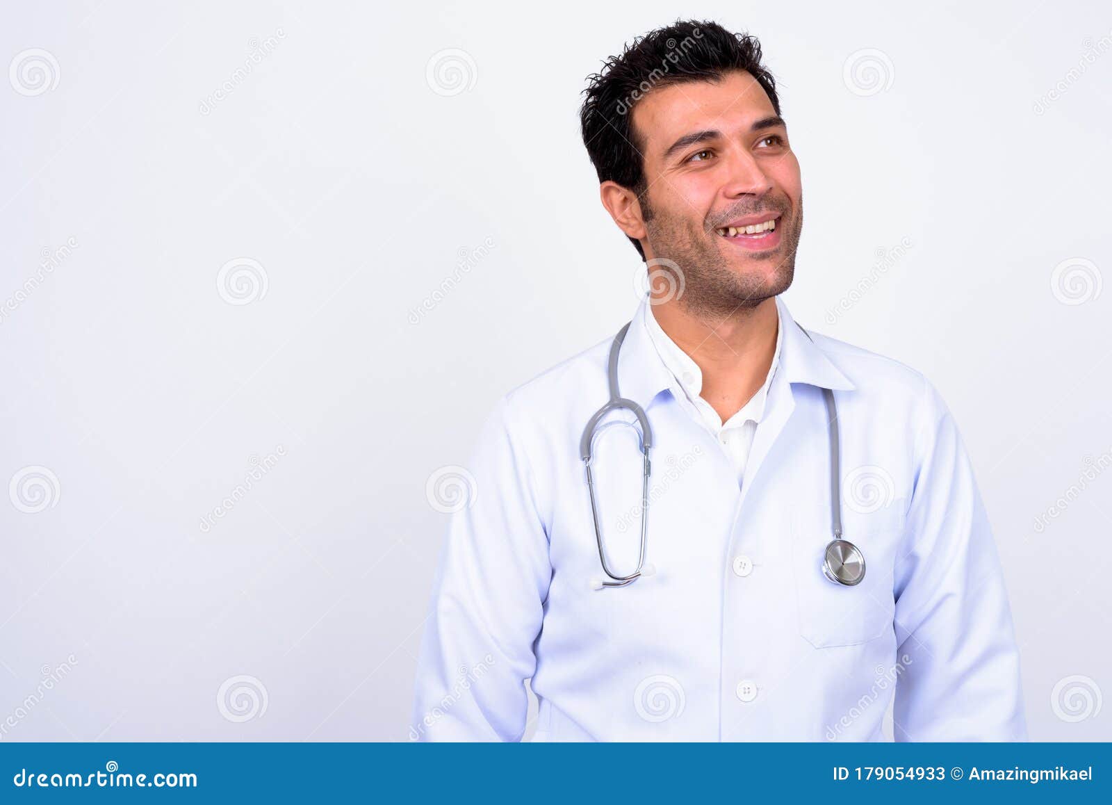 Handsome Turkish Man Doctor Against White Background Stock Image ...