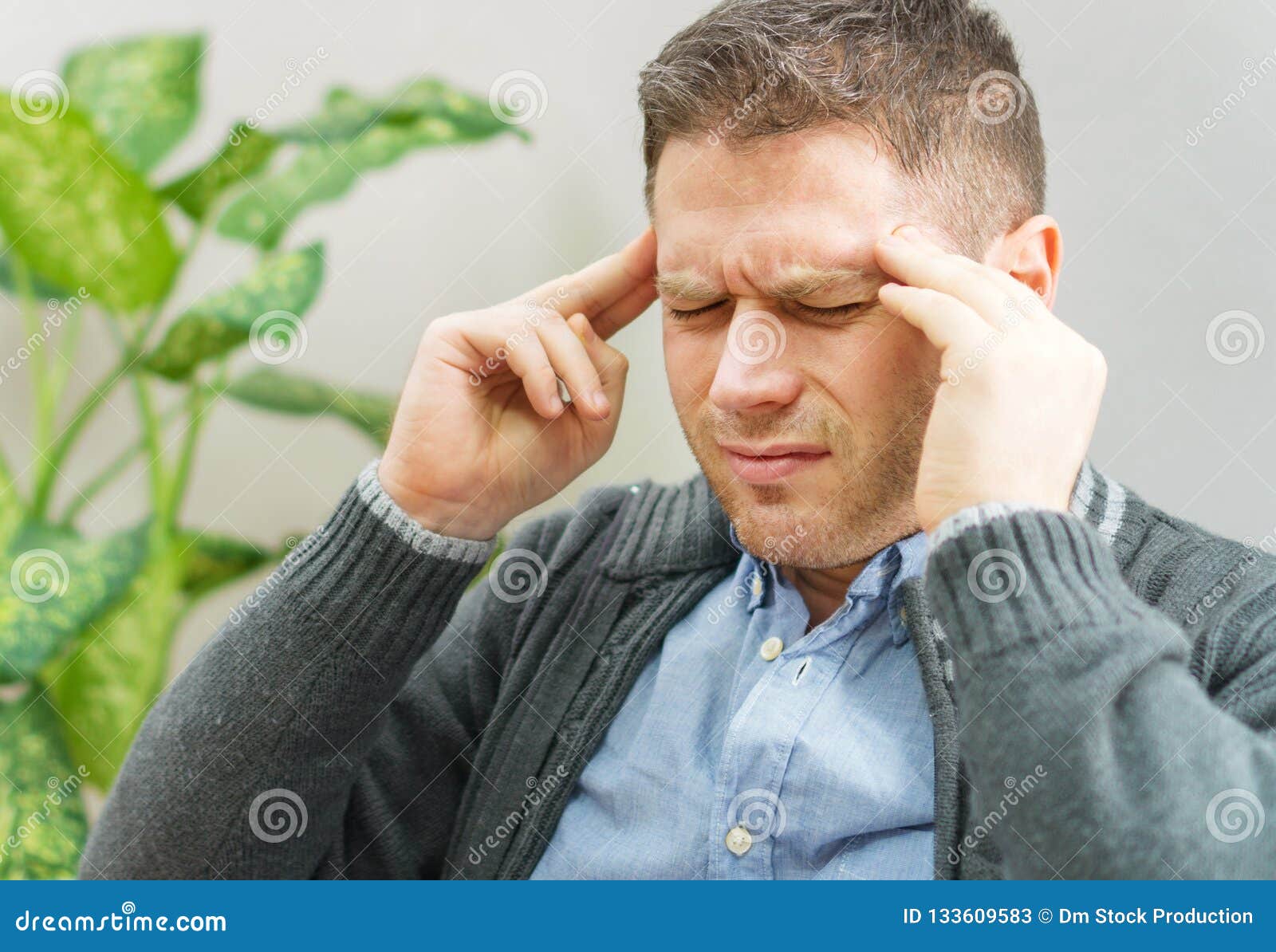 Man having a headache stock image. Image of bored, head - 133609583