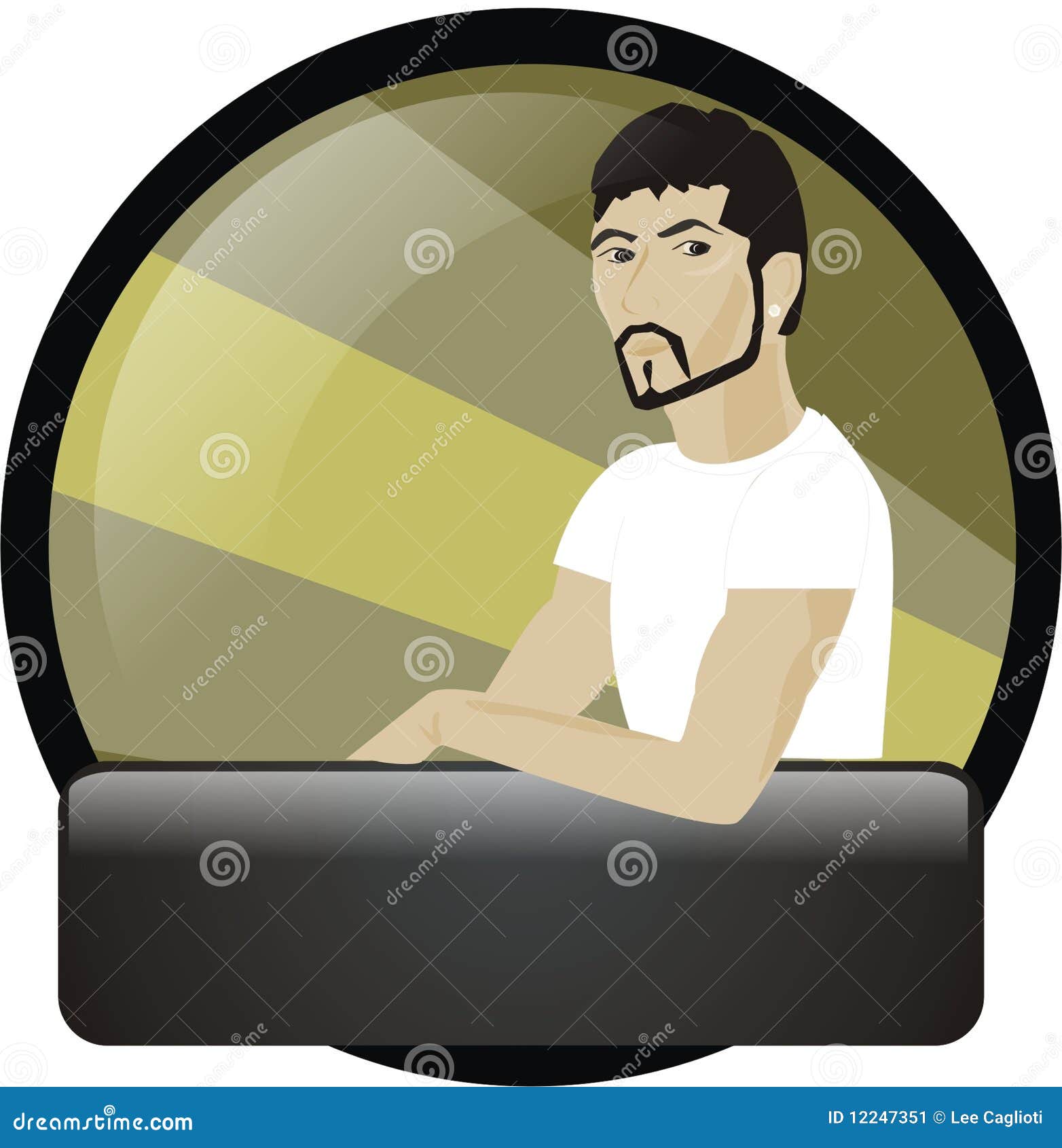 Male Goatee Side View Etching Vector Illustration | CartoonDealer.com ...