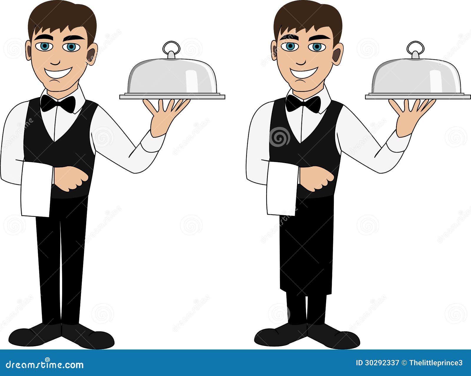 A waiter in a bow tie stock vector. Illustration of luxury - 30292337