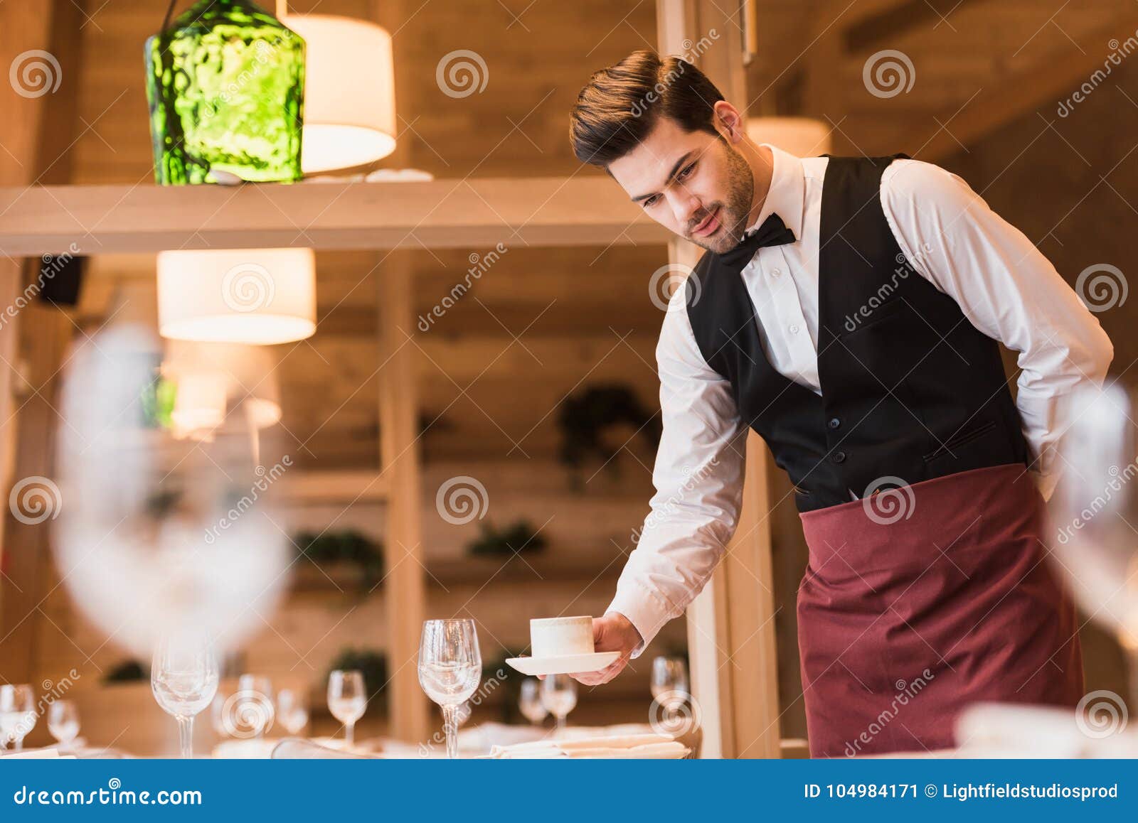 Waiter Serving Cup of Coffee Stock Image - Image of service, waiter ...