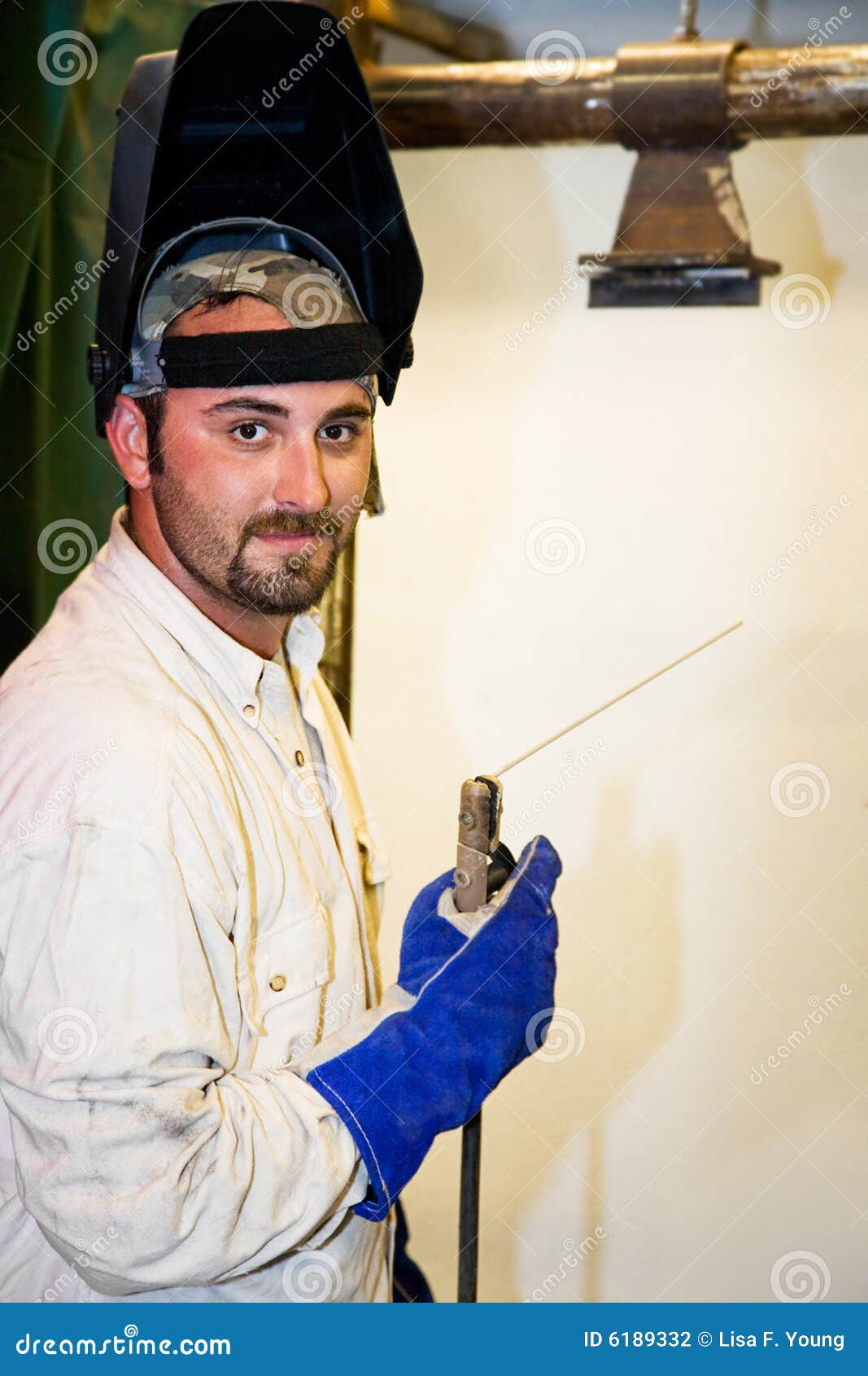 Handsome Welder stock photo. Image of hispanic, latino - 6189332