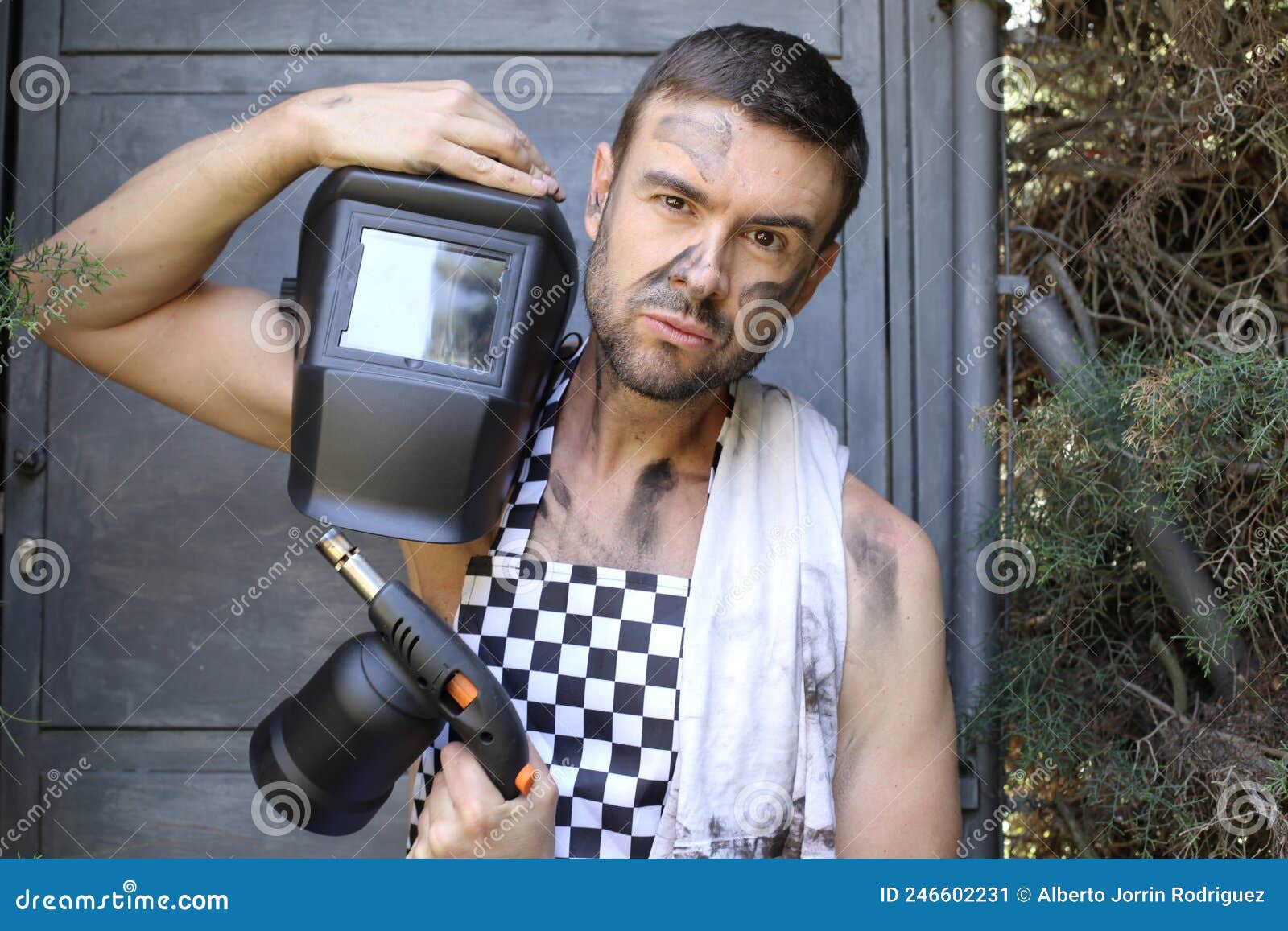 Handsome Welder Holding a Blowtorch Stock Image - Image of mechanic ...