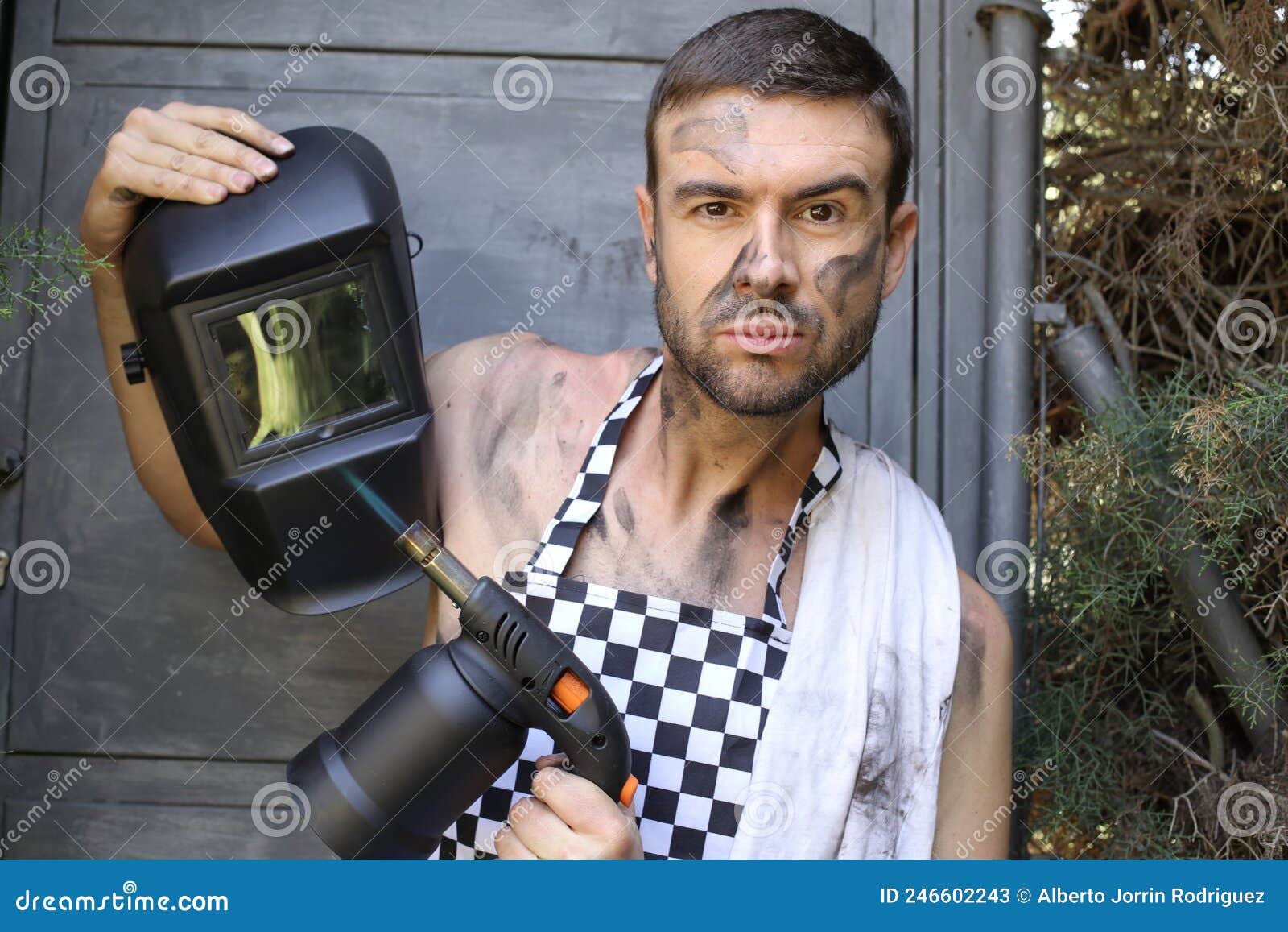 Handsome Welder Holding a Blowtorch Stock Image - Image of gripper ...
