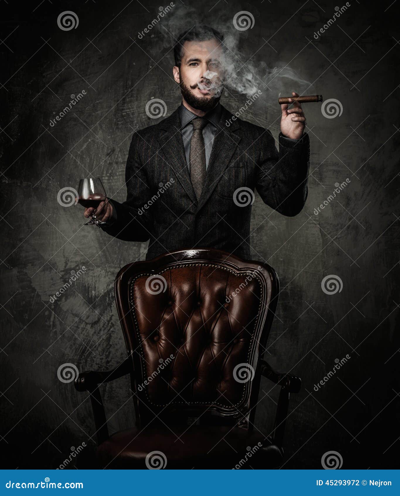 Handsome Well-dressed Man Smoking Stock Photo - Image of hipster ...