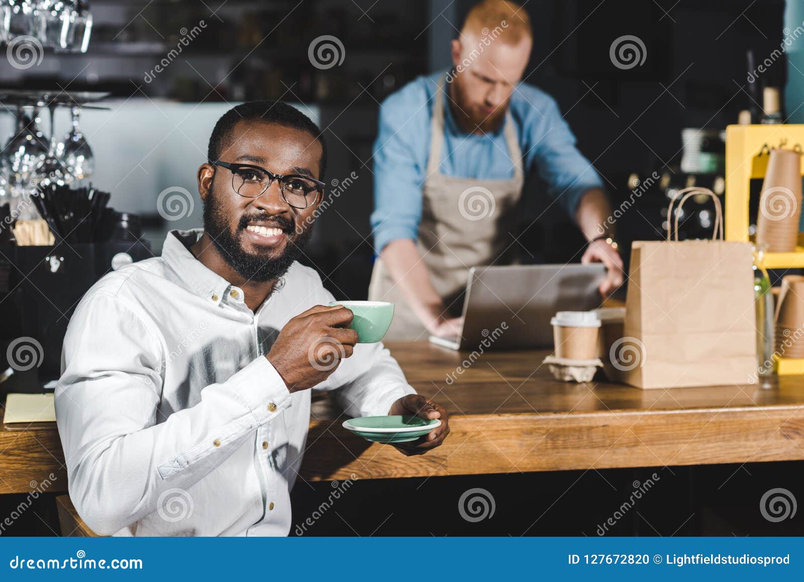 Handsome Young African American Man Stock Photo - Image of beverage ...