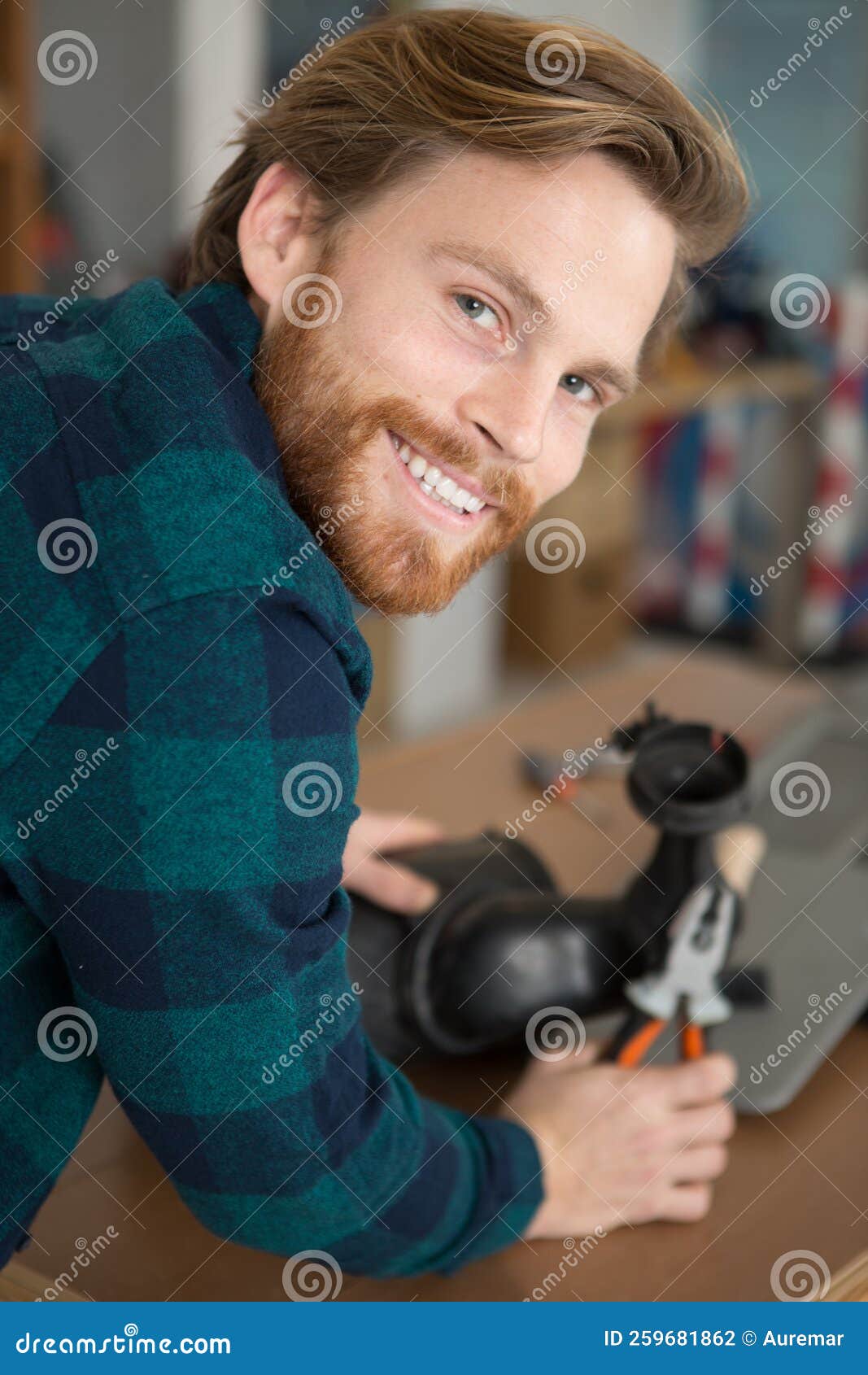 Handsome Young Auto Mechanic Smiles at Camera Stock Photo - Image of ...