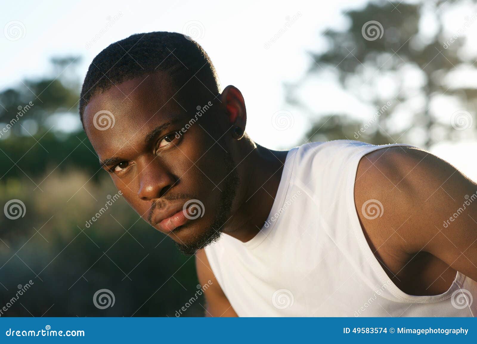 Handsome Young Black Man Outdoors Stock Photo - Image of american ...