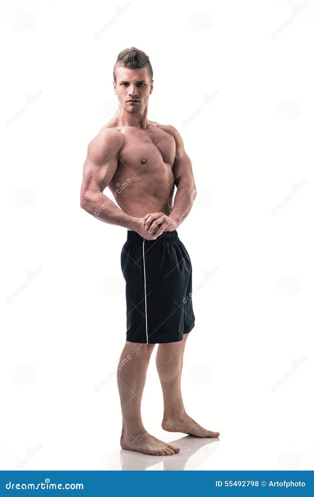 Handsome Young Bodybuilder in Relaxed Pose Stock Photo - Image of male ...
