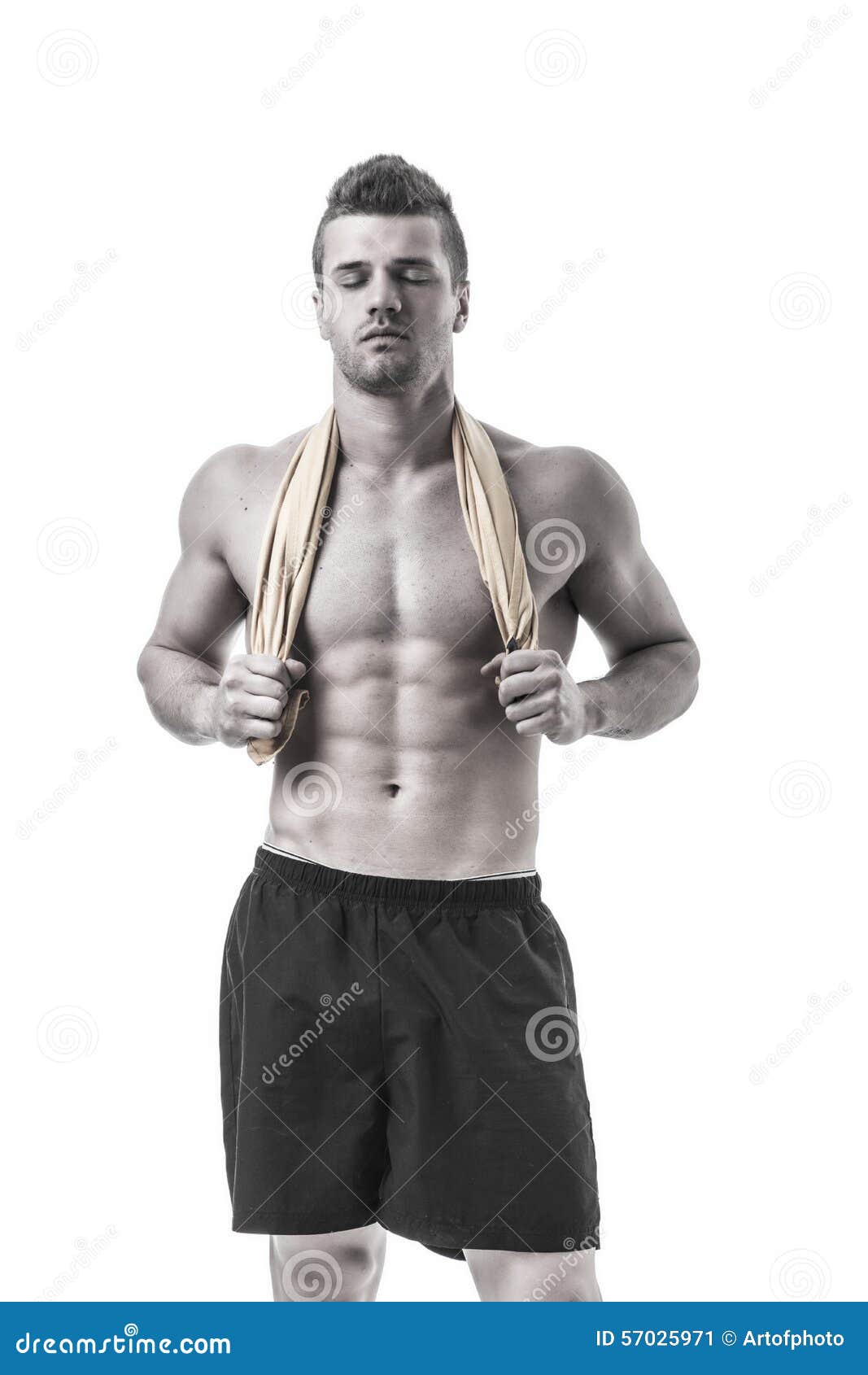 Handsome Young Bodybuilder in Relaxed Pose Stock Image - Image of ...
