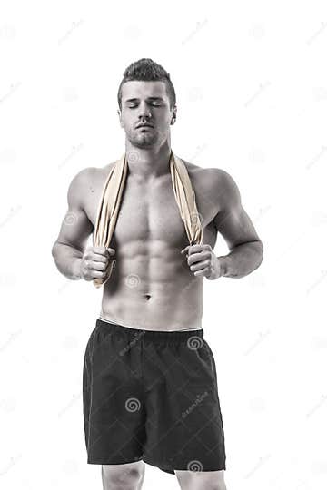 Handsome Young Bodybuilder in Relaxed Pose Stock Image - Image of ...