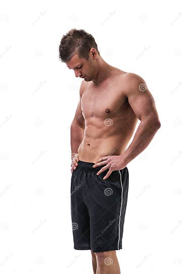 Handsome Young Bodybuilder in Relaxed Pose Stock Image - Image of ...